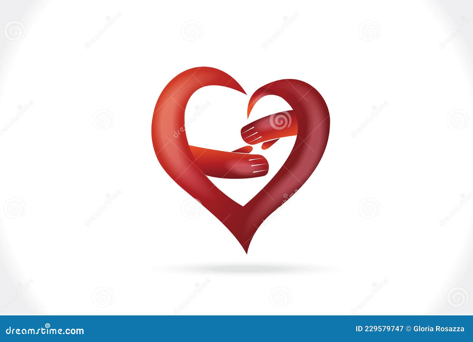 Logo Handshake Love Heart Shape Connecting People Icon Stock Vector ...