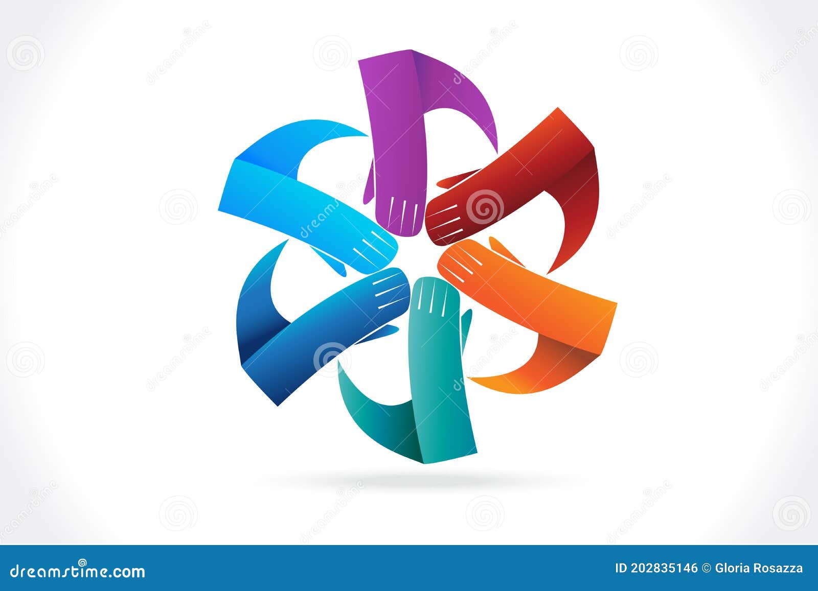 Logo Handshake Teamwork People Vector Image Stock Vector - Illustration ...