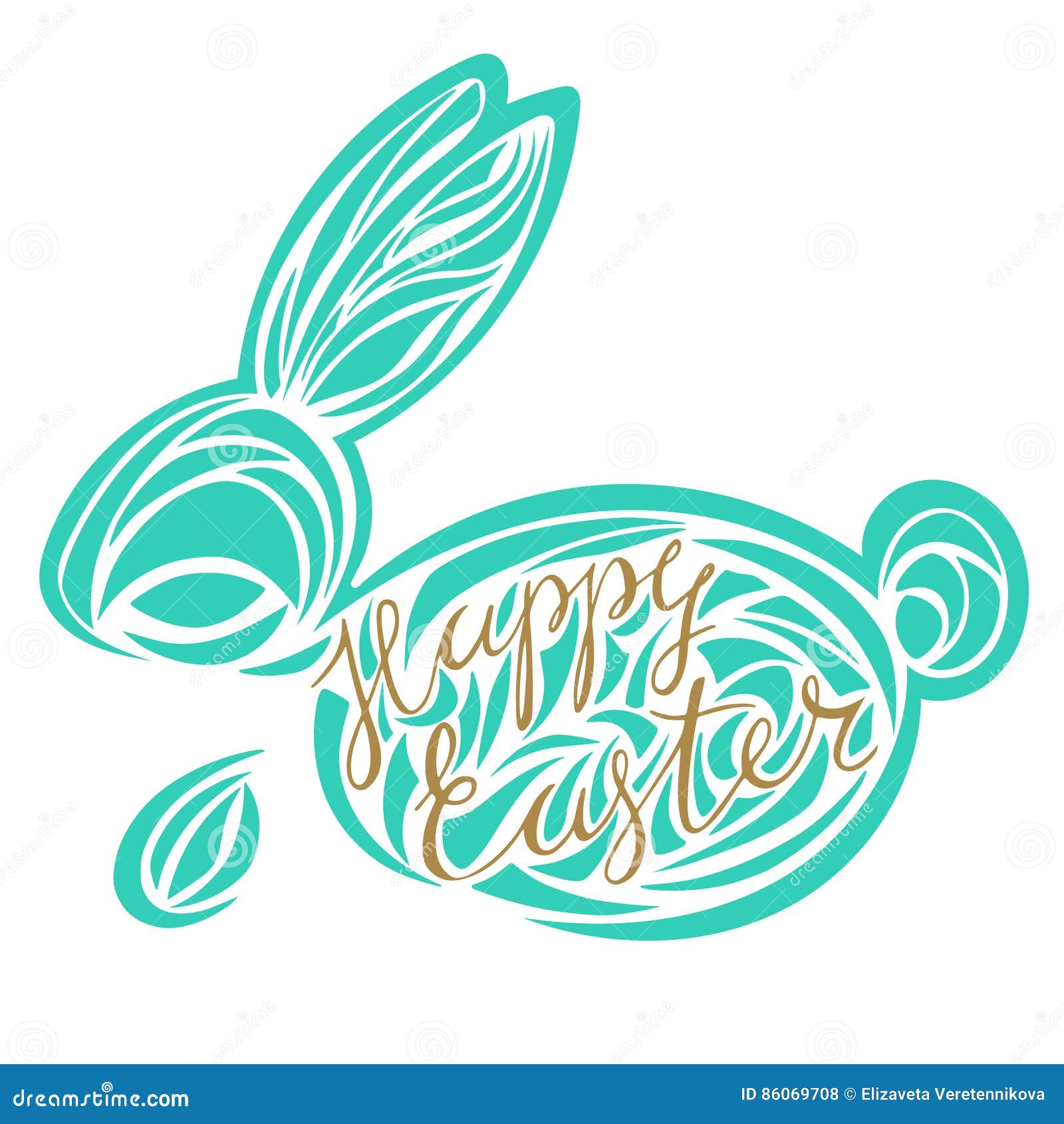Logo Happy Easter stock vector. Illustration of card - 86069708
