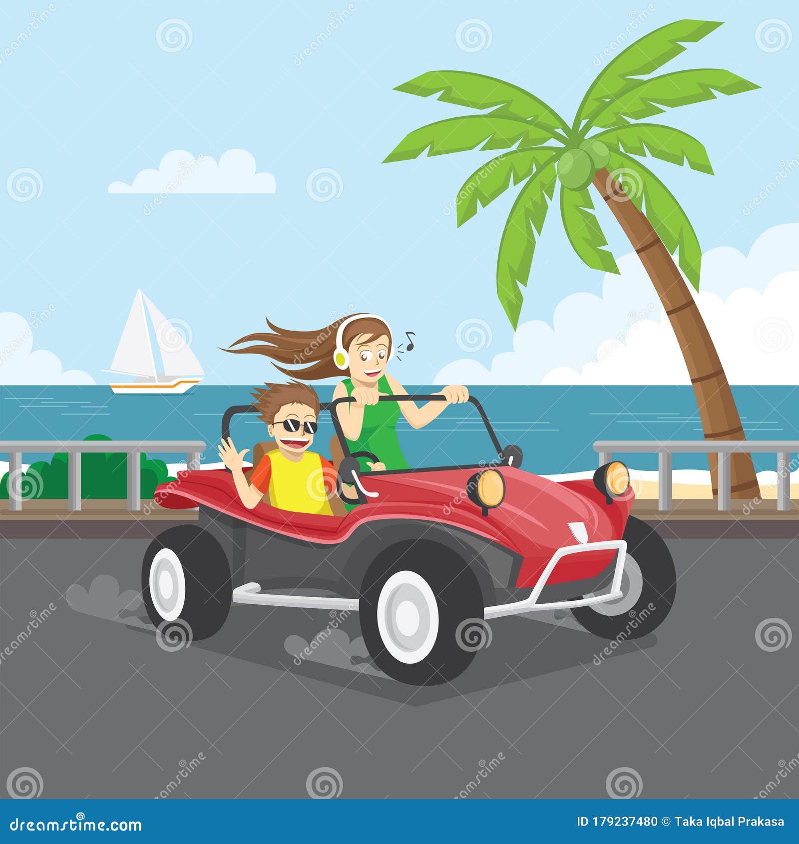 Beach Buggy Cartoon Vector | CartoonDealer.com #11539729