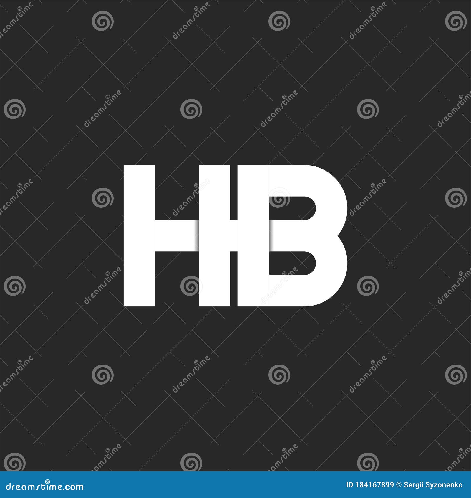 Logo HB Initials Monogram Bold Font, Two White Overlapping Letters H ... Logo HB Initials Monogram Bold Font, Two White Overlapping Letters H ...
