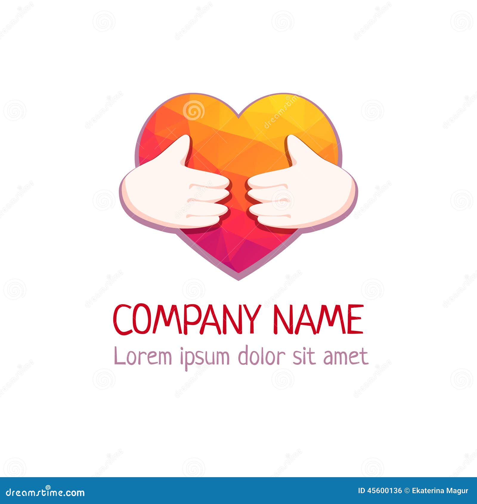 Logo with Heart and Arms. Vector Illustration Stock Vector ...