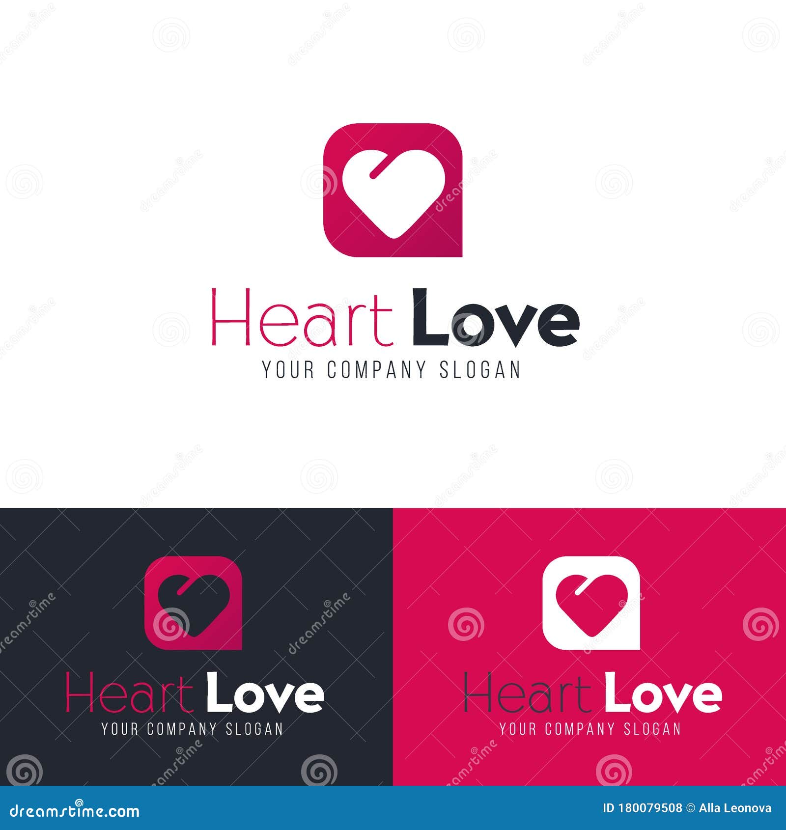 Logo with Heart. Love Concept for Dating Site or Apps. Template Design ...