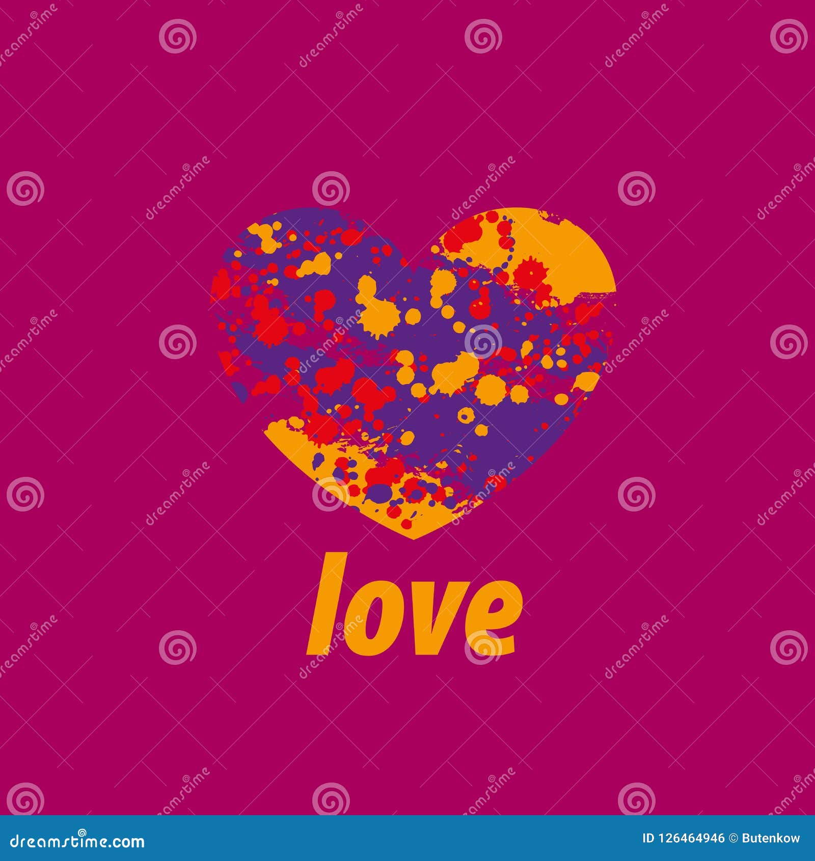 Logo heart splash stock vector. Illustration of brush - 126464946