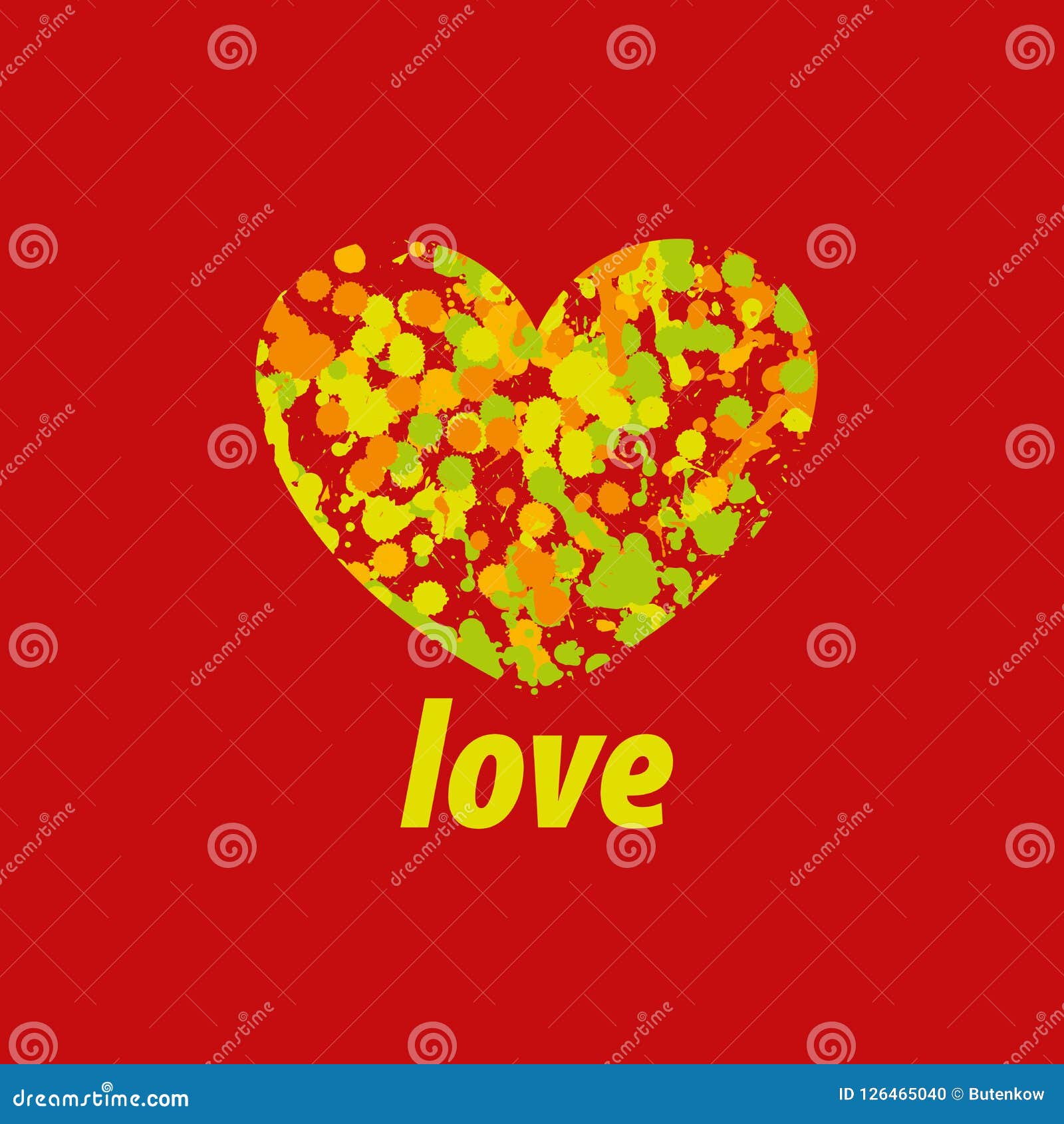 Logo heart splash stock vector. Illustration of daub - 126465040