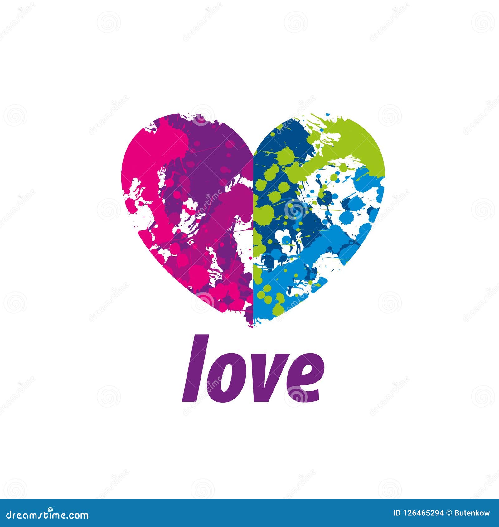 Logo heart splash stock vector. Illustration of heart - 126465294