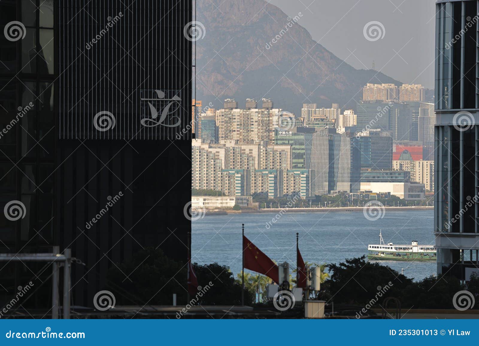 Logo of the Hong Kong Legislative Council on the Wall of LegCo Complex ...