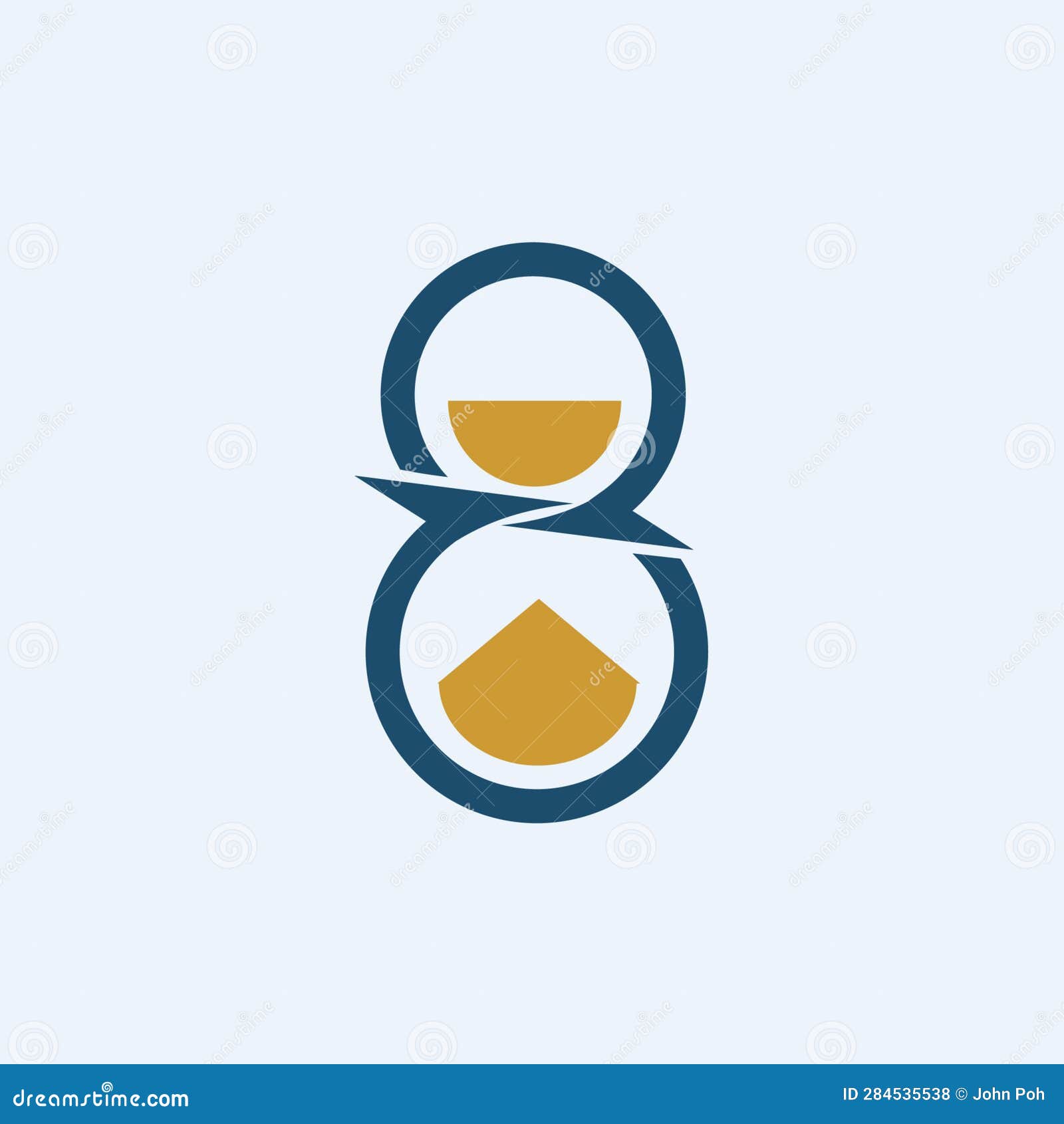 Logo of a Hourglass with the Number 8 and the Infinity Symbol Stock ...