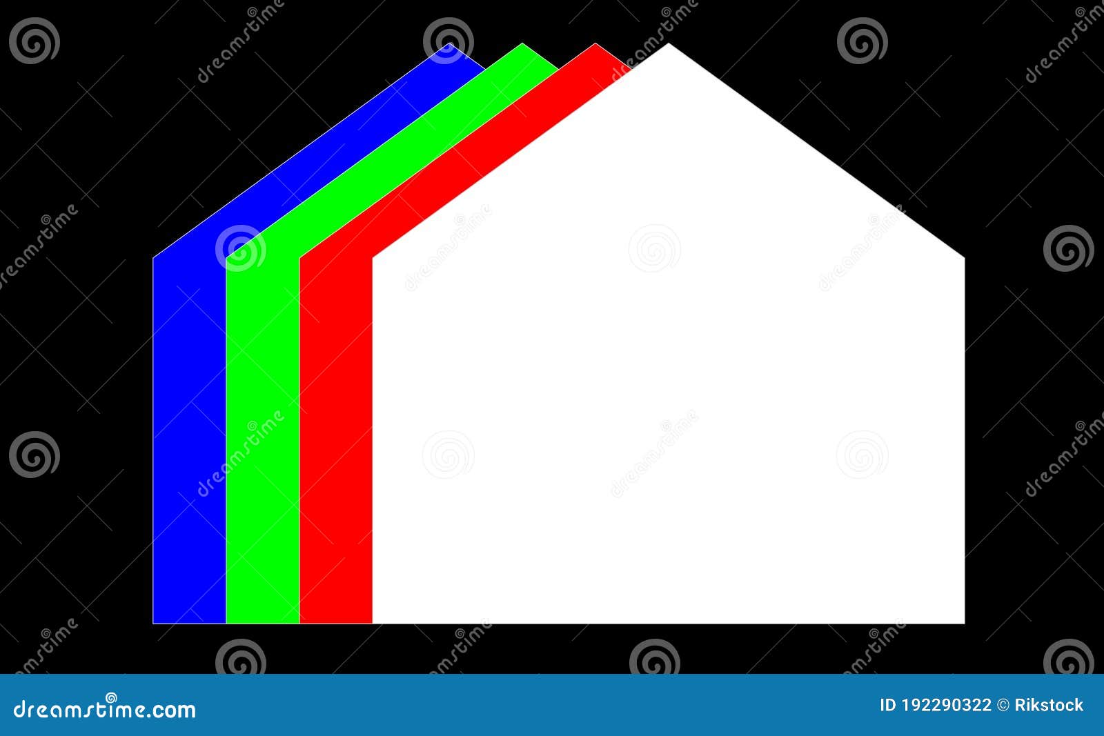 Logo House Drawn in Schematic Form, with Multicolored Linear Elements ...