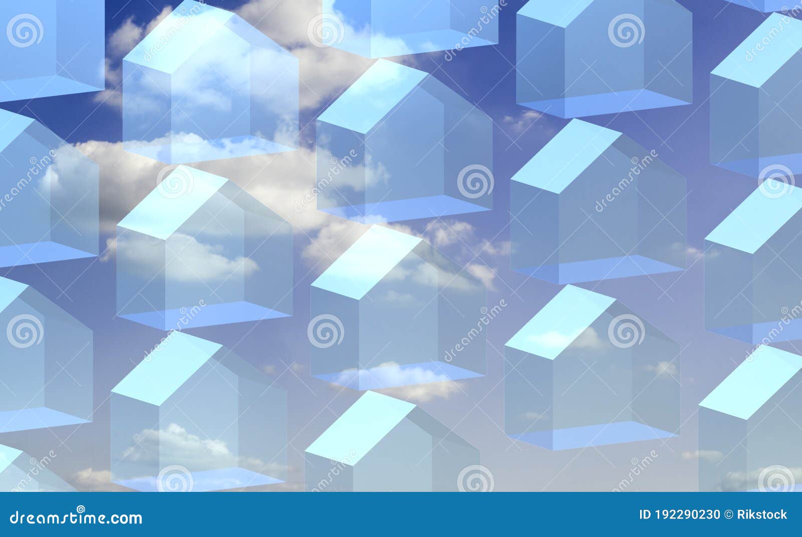 Logo House Drawn in Schematic Form, with Multicolored Linear Elements ...