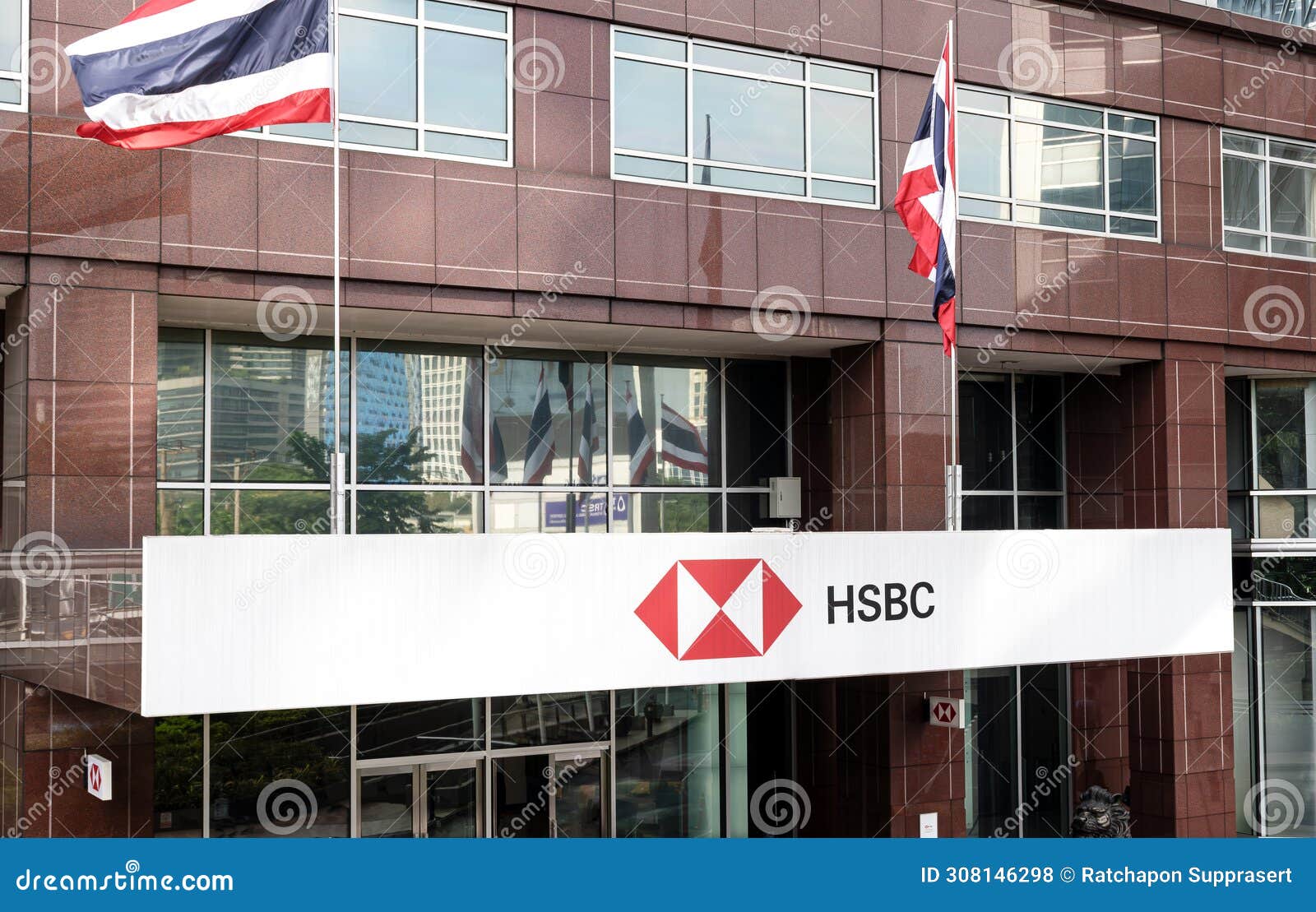 Logo HSBC Bank on building editorial stock photo. Image of editorial ...