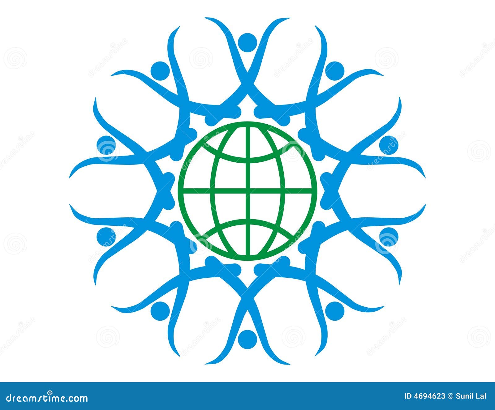 Logo-Human Chain Earth stock illustration. Illustration of community ...