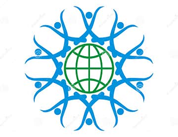 Logo-Human Chain Earth stock illustration. Illustration of community ...