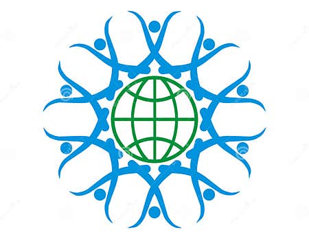 Logo-Human Chain Earth stock illustration. Illustration of community ...