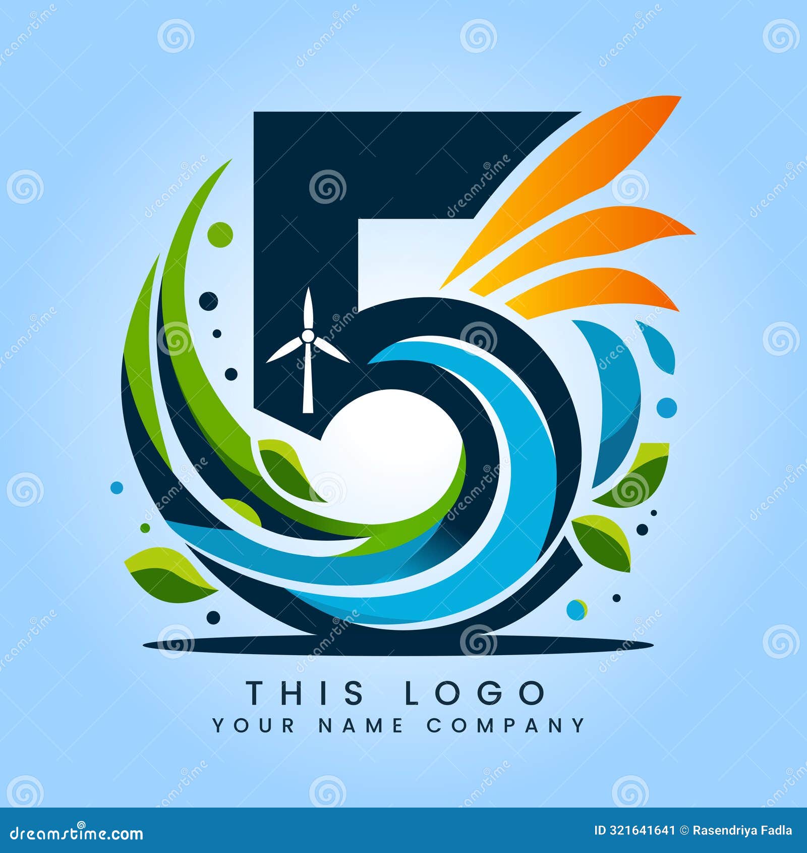 Green Energy 5th Anniversary Emblem Stock Vector - Illustration of ...