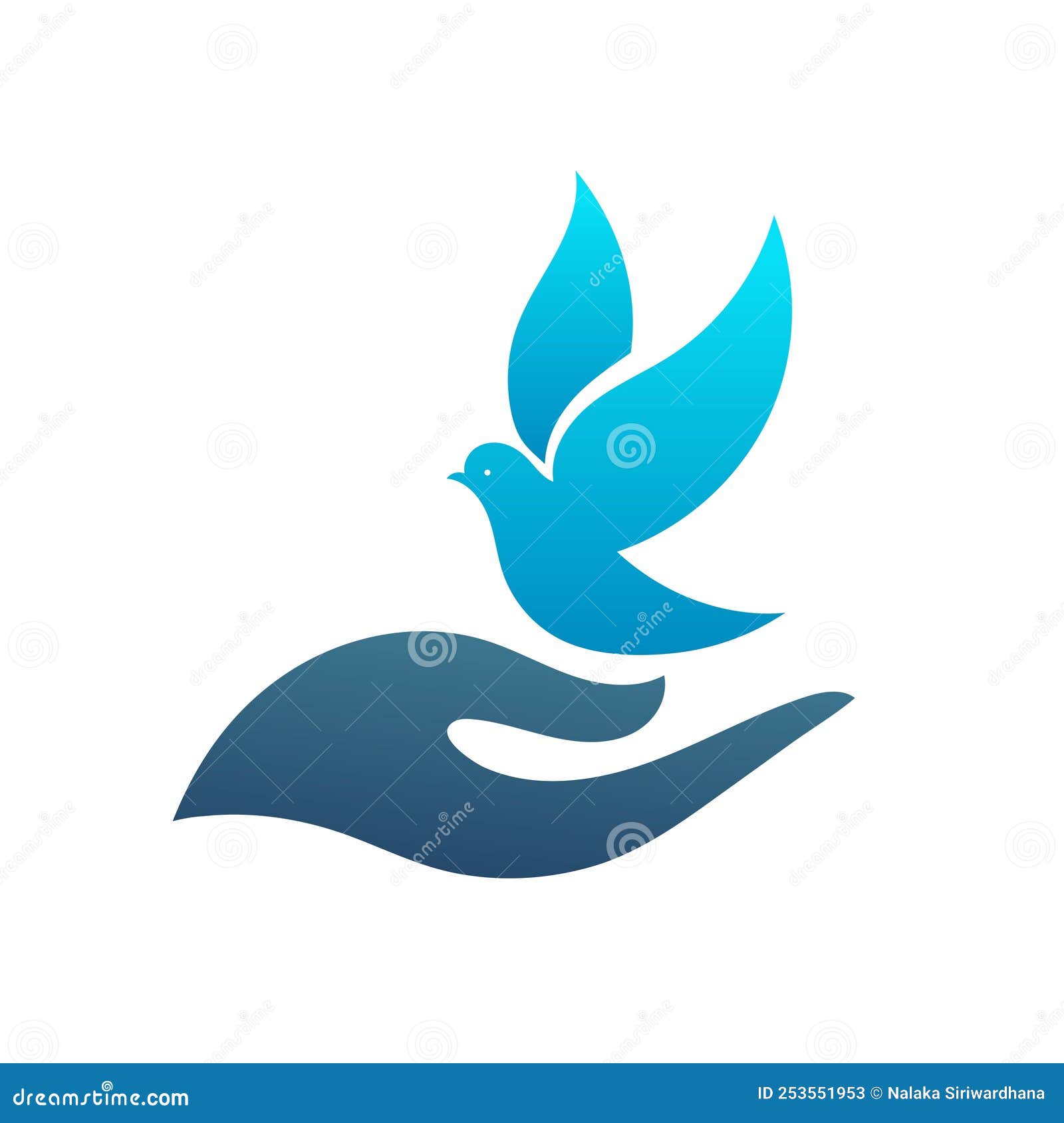 Dove Icon with Hand Symbol. Stock Vector - Illustration of file, clip ...