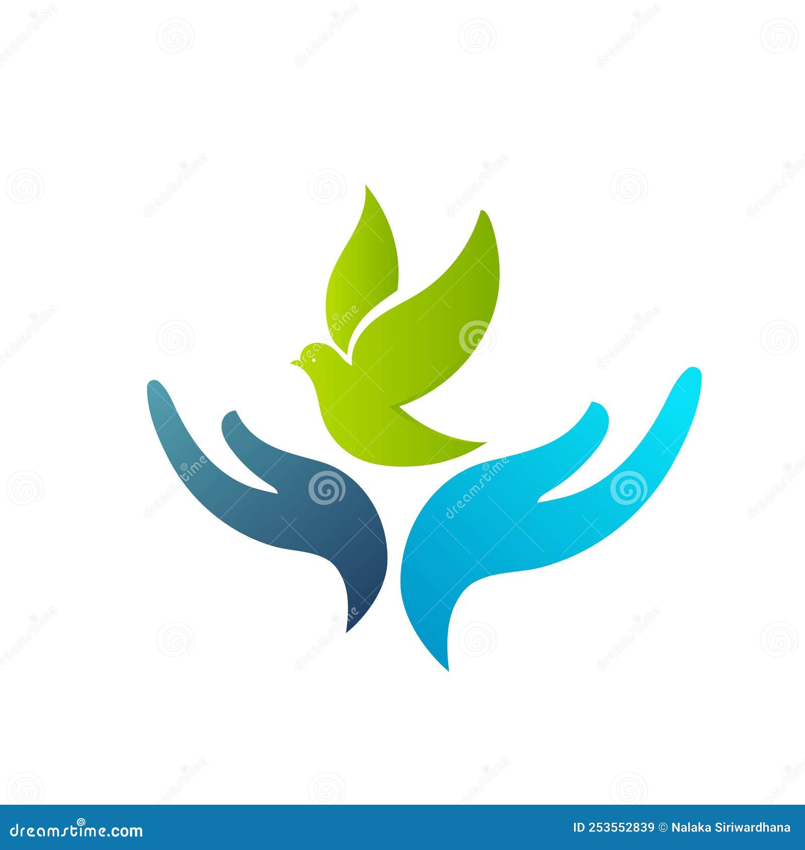 Dove Icon with Hand Symbol. Stock Vector - Illustration of glory ...