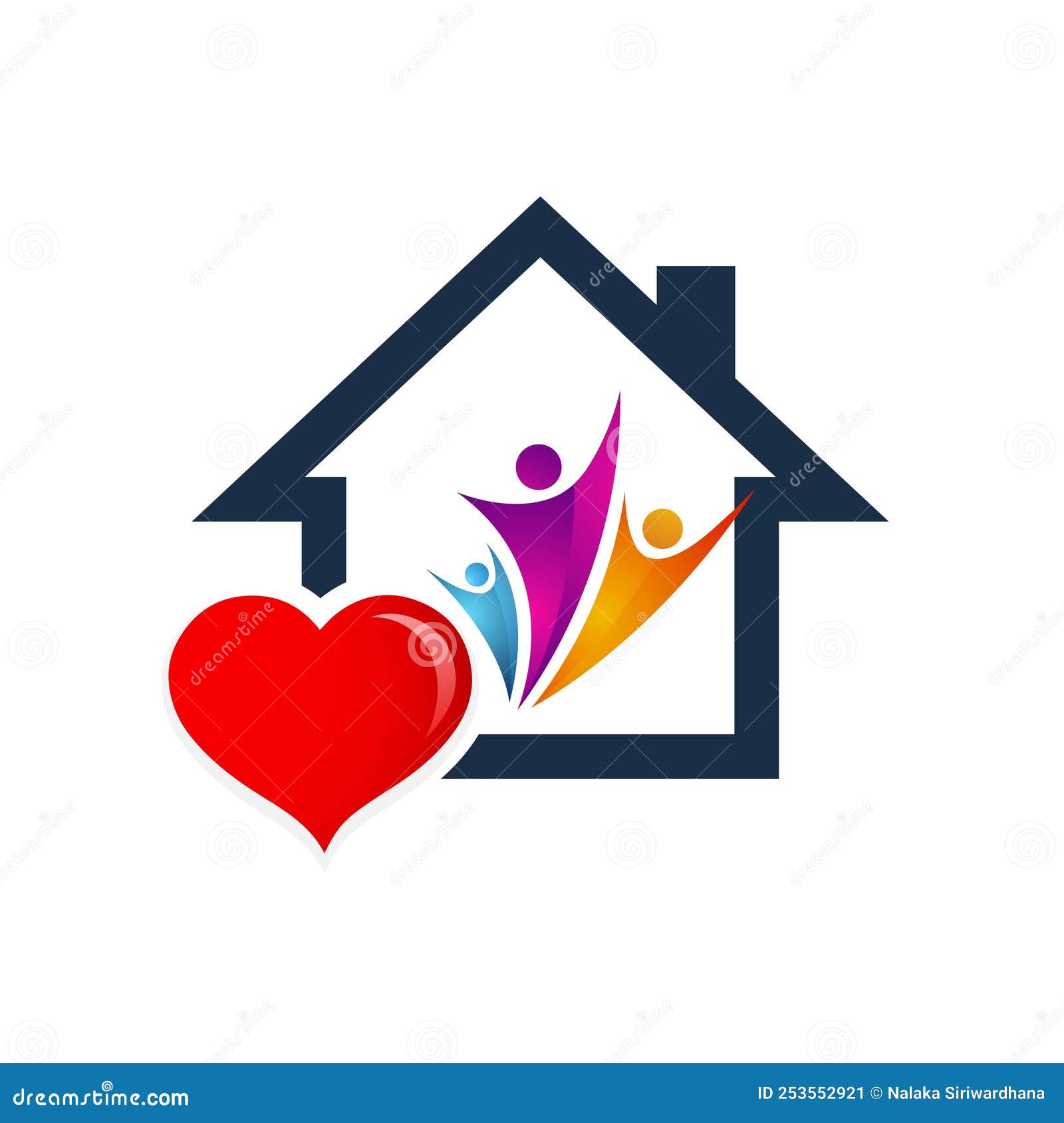 Home protect with love. stock vector. Illustration of vector - 253552921