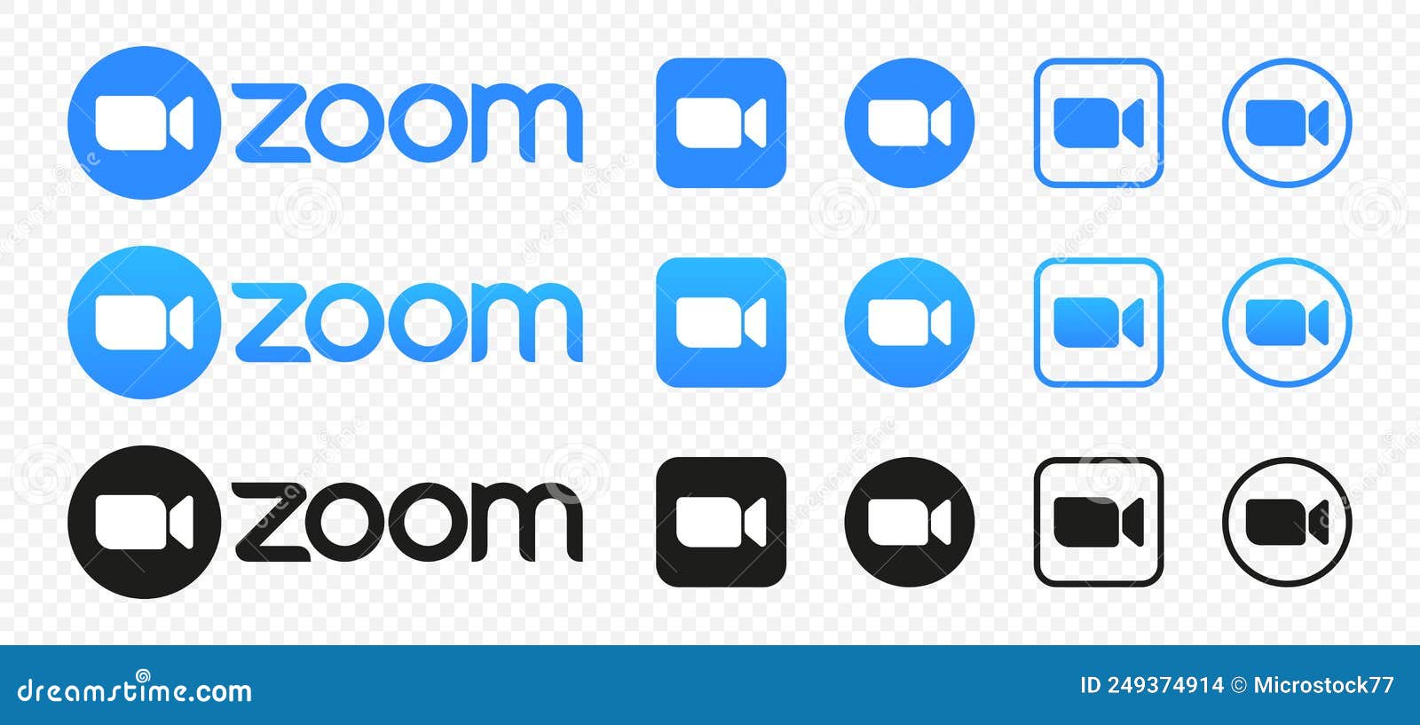 Logo Icon Camera Application Zoom, Vector Editorial Isolated on ...