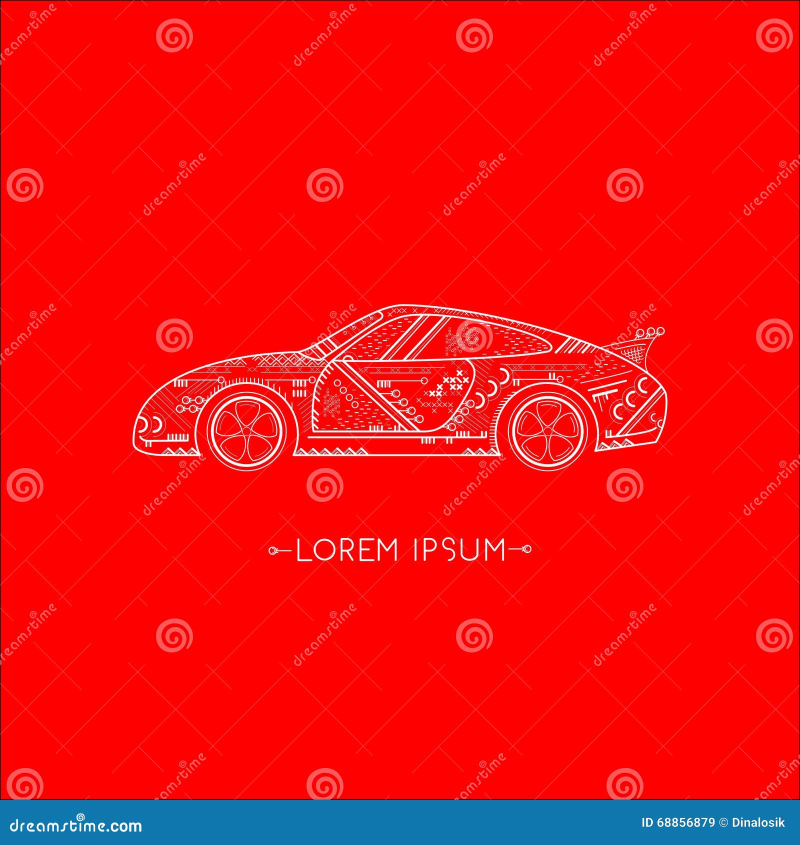 Logo and Icon Car, Red Background Stock Illustration - Illustration of ...