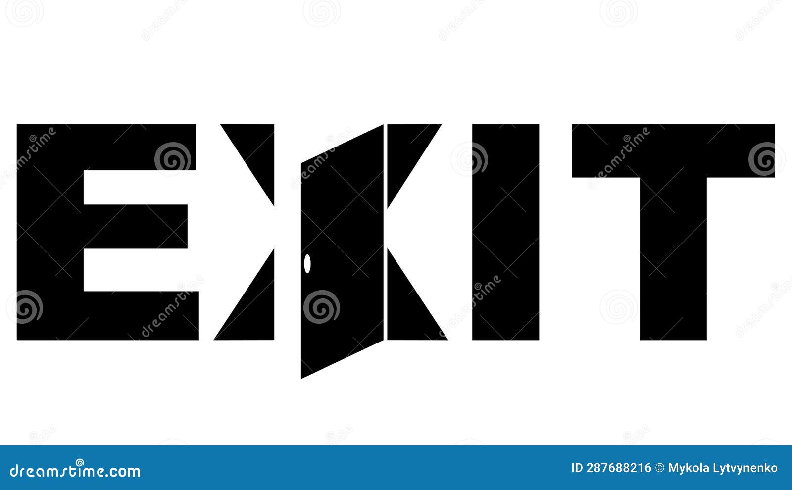 Logo Icon Exit, Open Doors in Word Exit Emergency Evacuation Stock ...