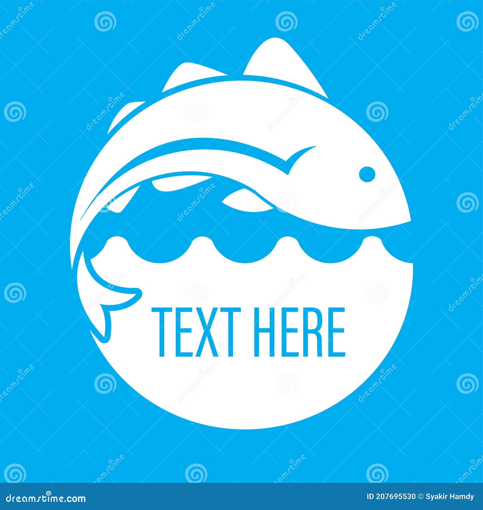 Logo Icon Fish Jumping with Waves Stock Vector - Illustration of fish ...