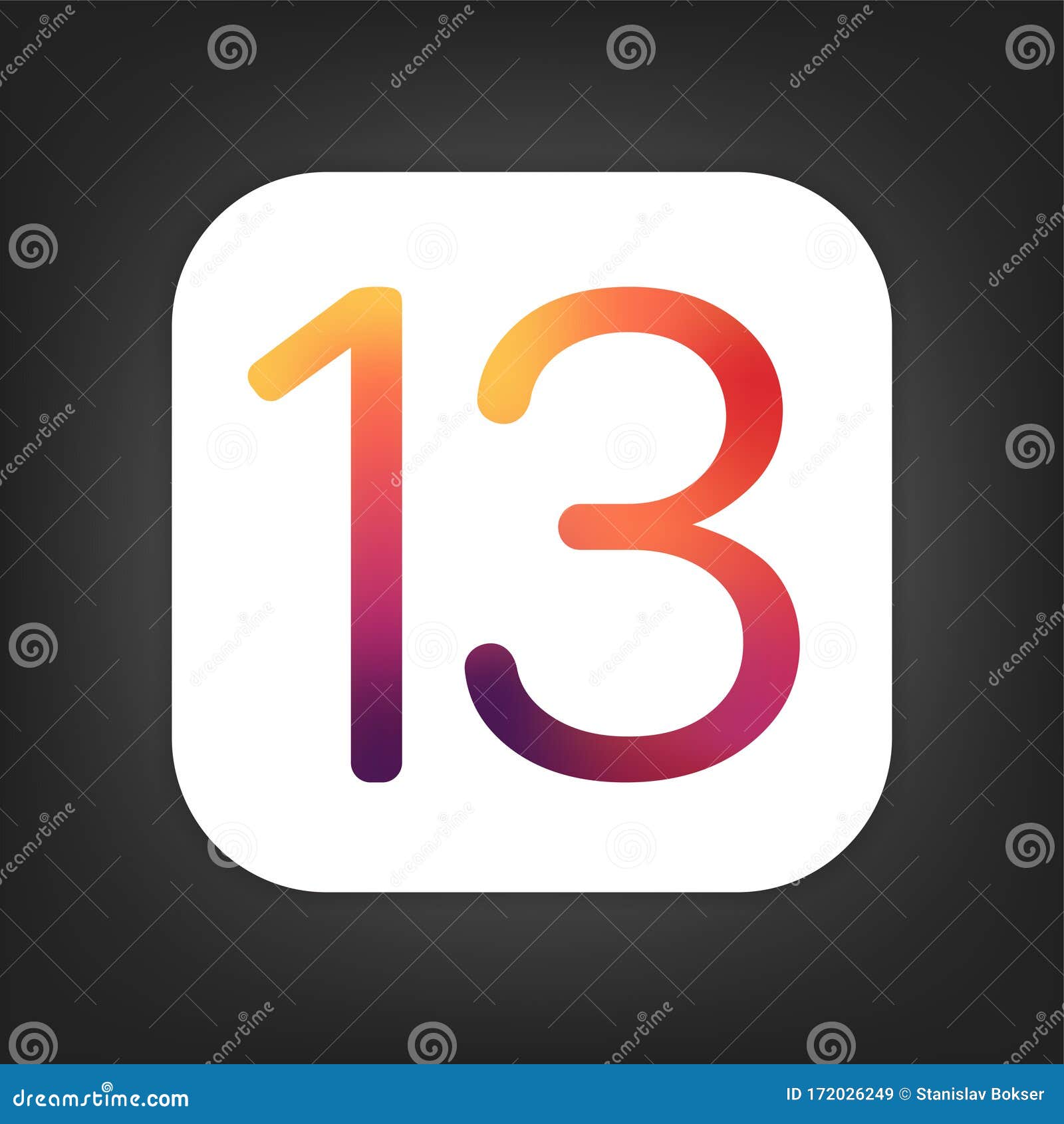 13 Logo Icon Isolated on Dark Grey Background Stock Vector ...