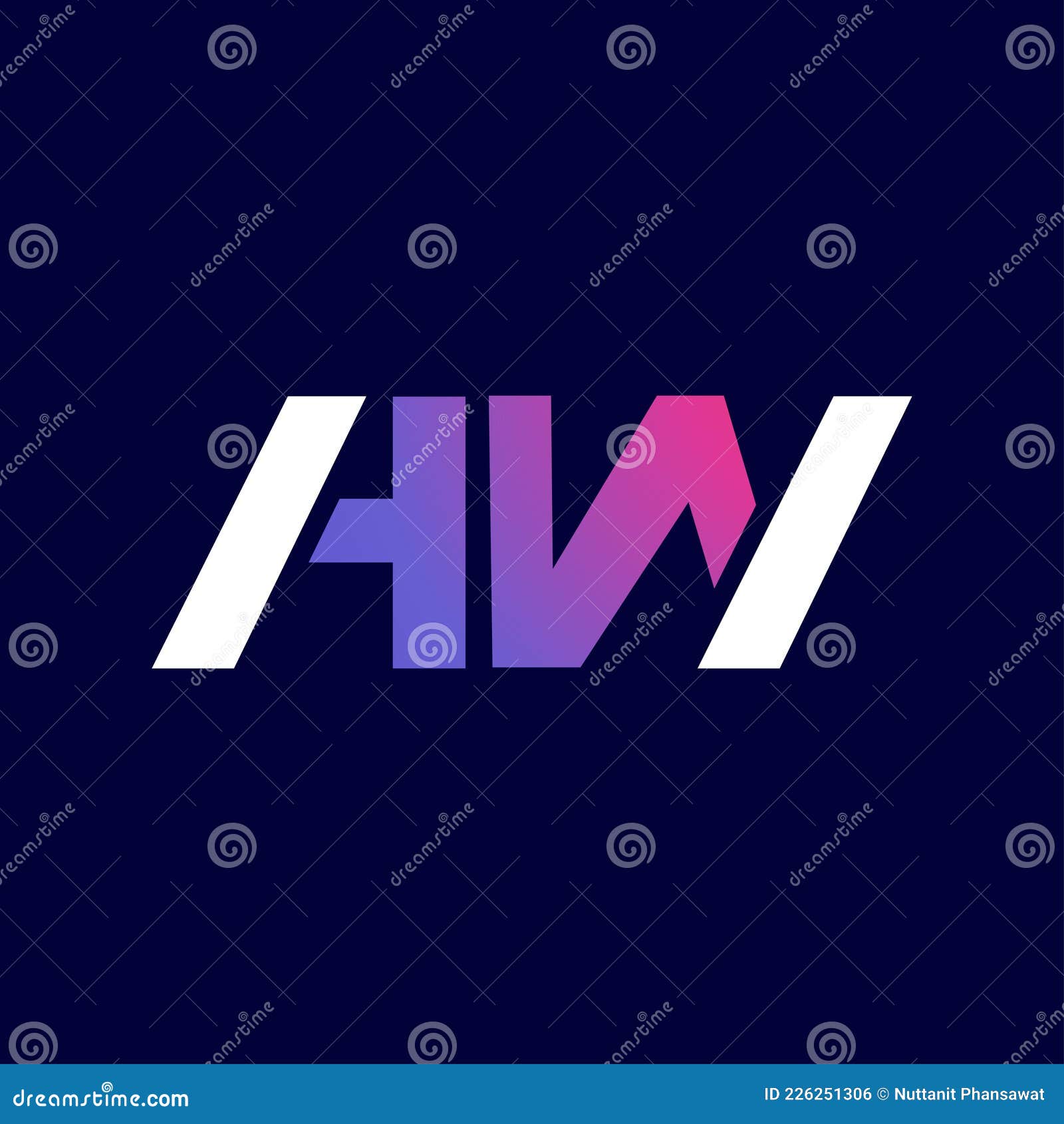 Logo or Icon Letter HW on Dark Background,vector Graphic Stock Vector ...