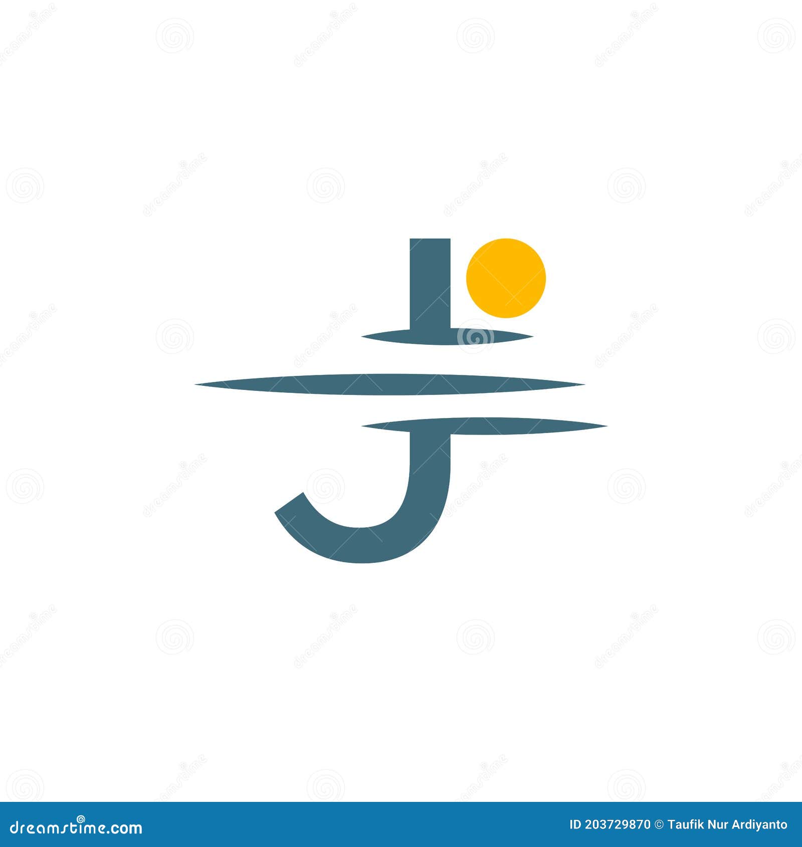 Logo Icon Letter J with Sunset Icon Design Stock Vector - Illustration ...
