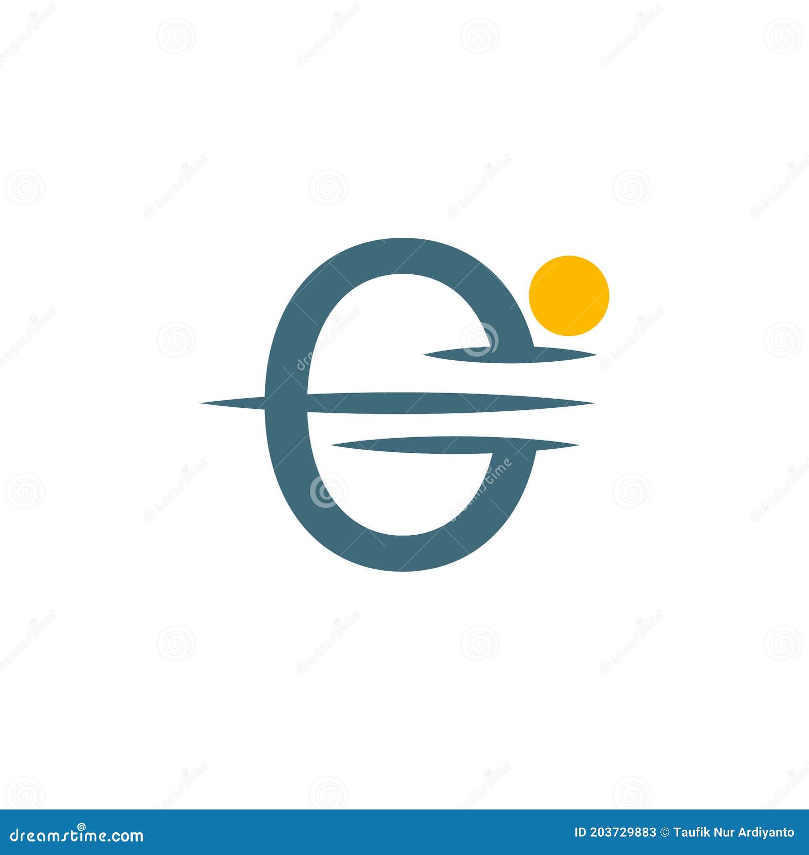 Logo Icon Letter O with Sunset Icon Design Stock Vector - Illustration ...