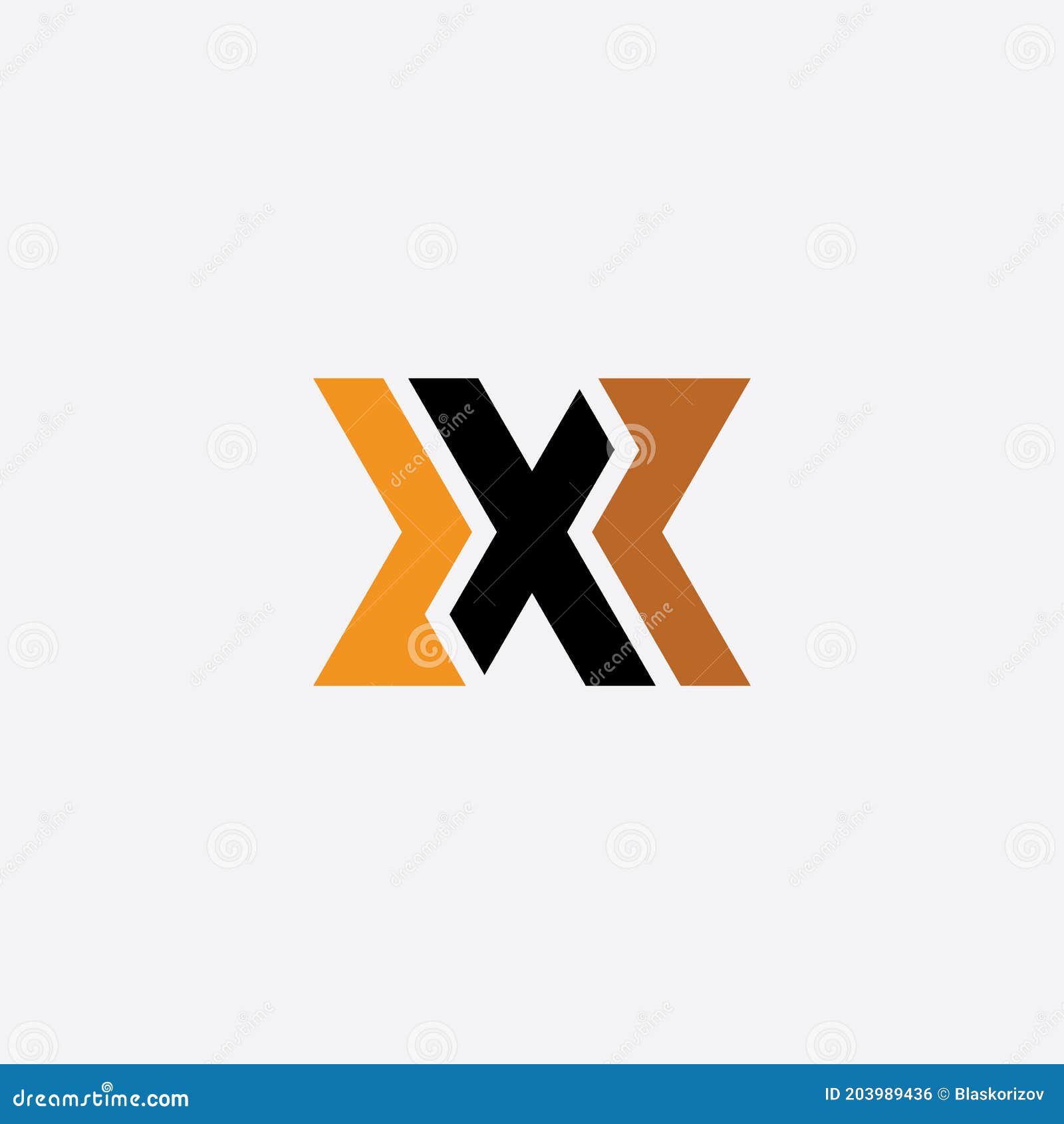 Logo X Icon Letter Orange Black Vector Sign Stock Vector - Illustration ...