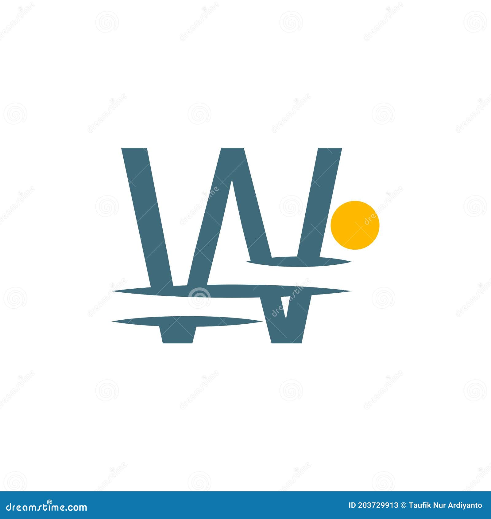 Logo Icon Letter W with Sunset Icon Design Stock Vector - Illustration ...