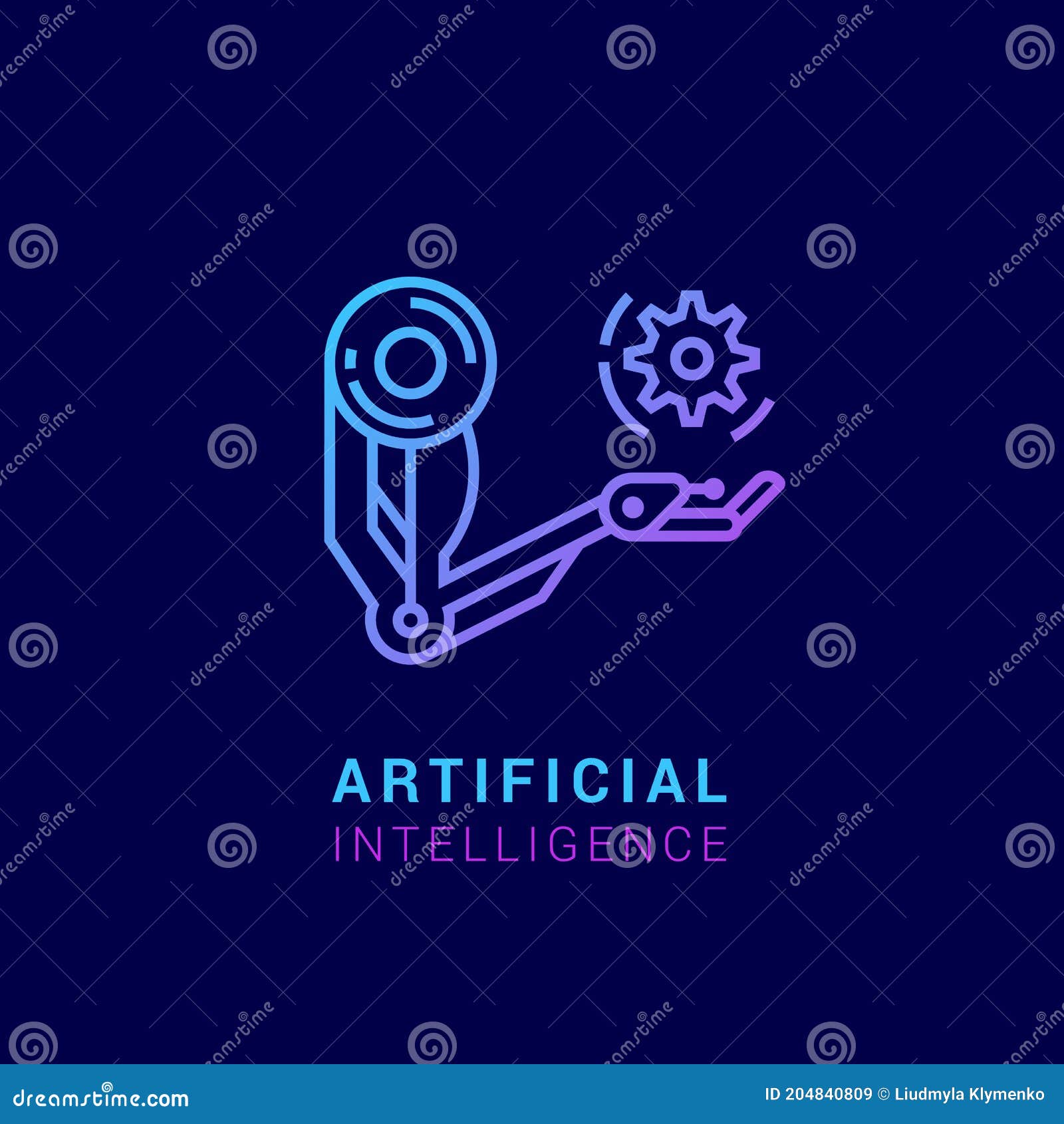 The Logo Is An Icon In The Linear Style Of The Company Of Artificial ...