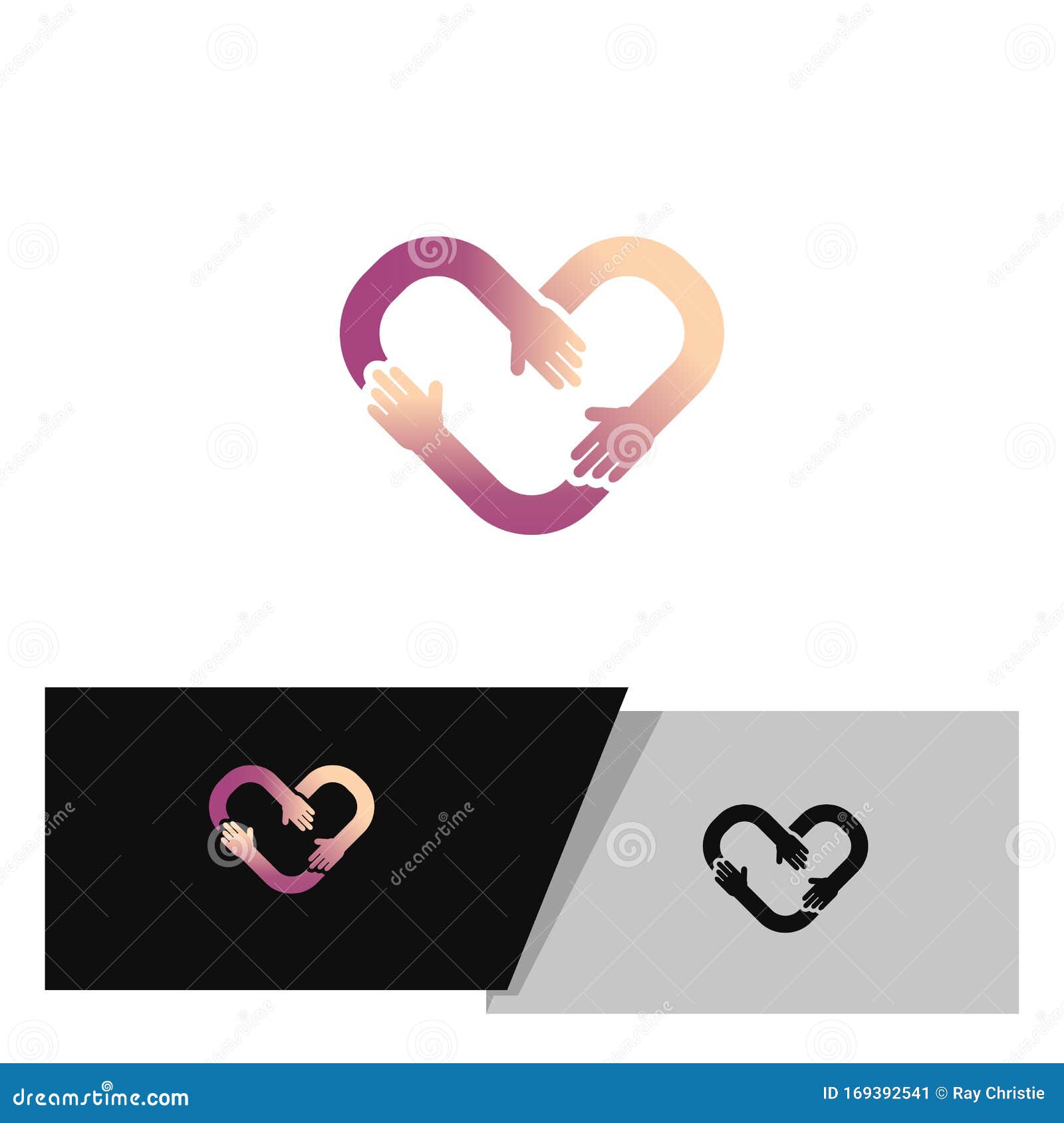 Logo or Icon of Love Symbol As a Team Work Stock Vector - Illustration ...