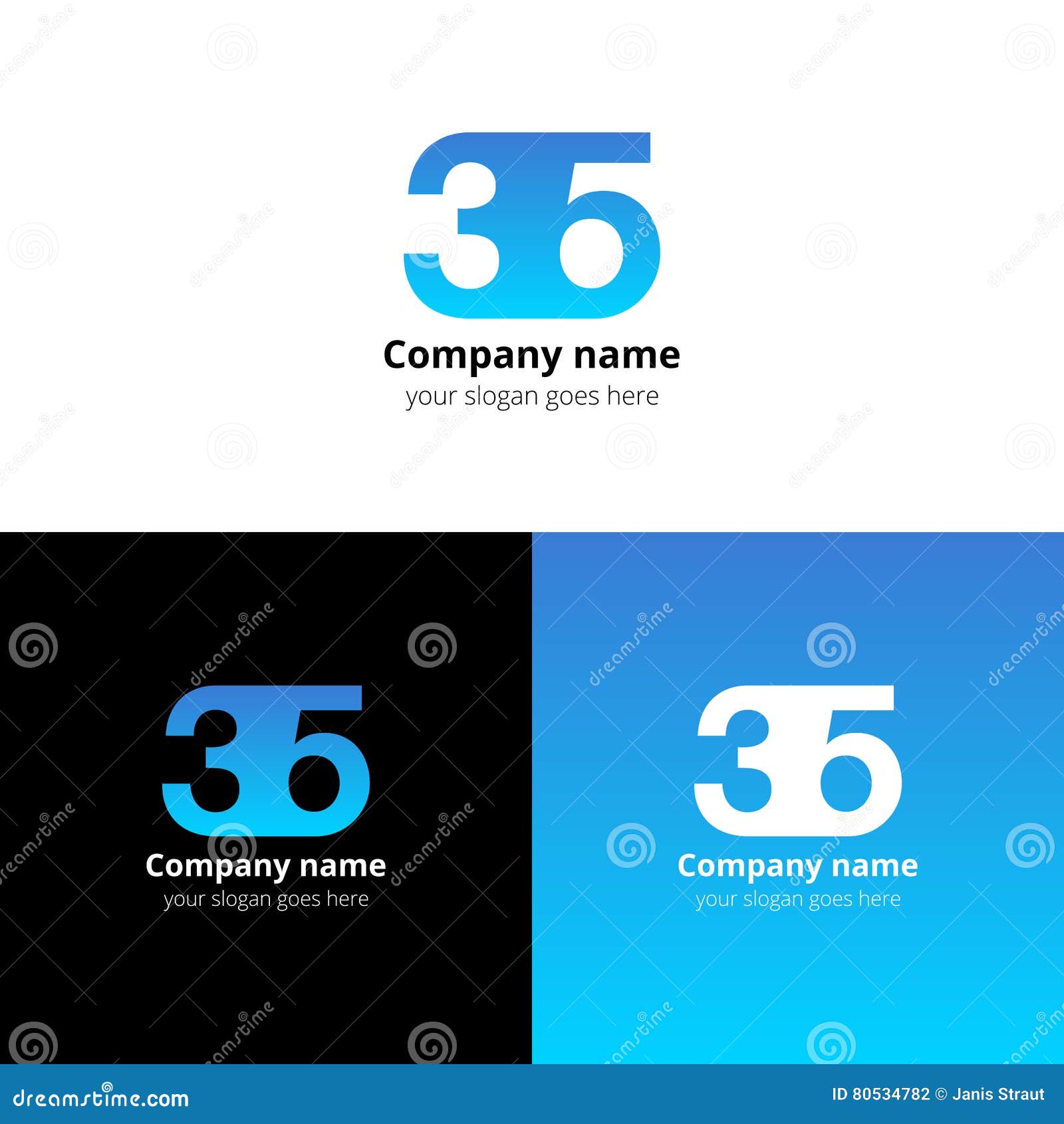 35 Logo Icon Numbers Flat and Vector Design Template. Stock Vector ...