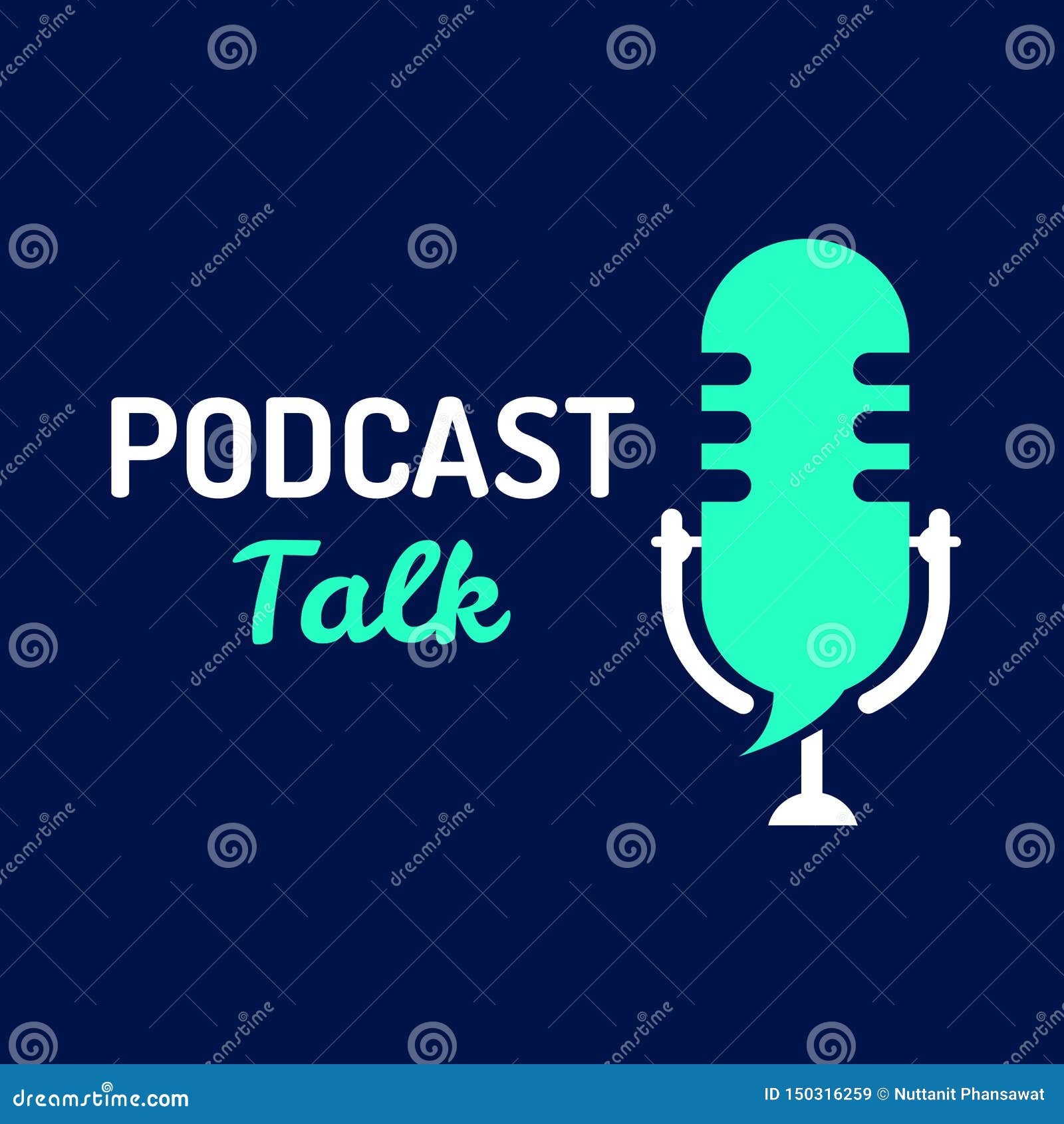 Logo or Icon Podcast Talk with Light Color,vector Graphic Editorial ...