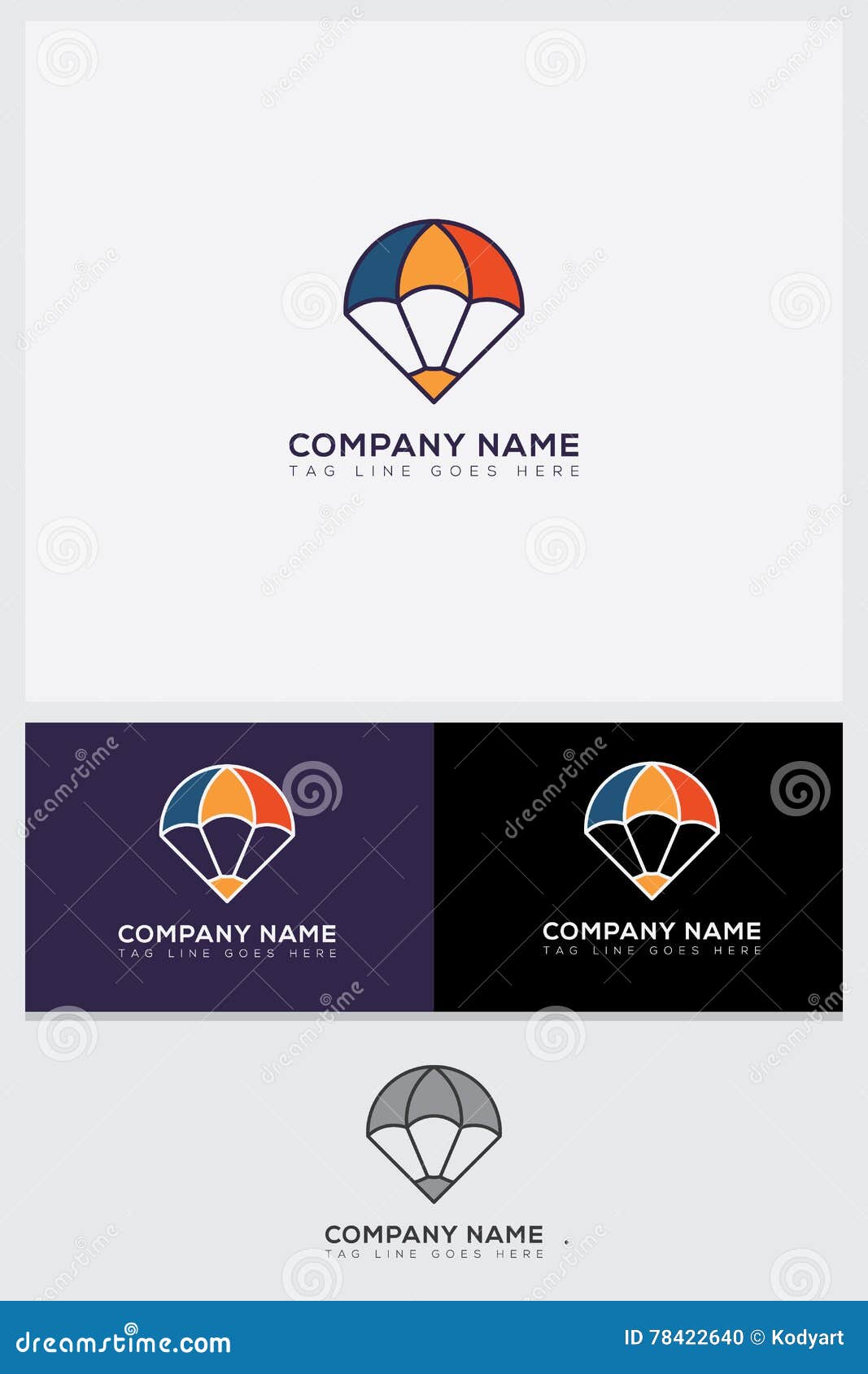 Logo Icon Set Creative Pen Parachute Stock Vector - Illustration of ...