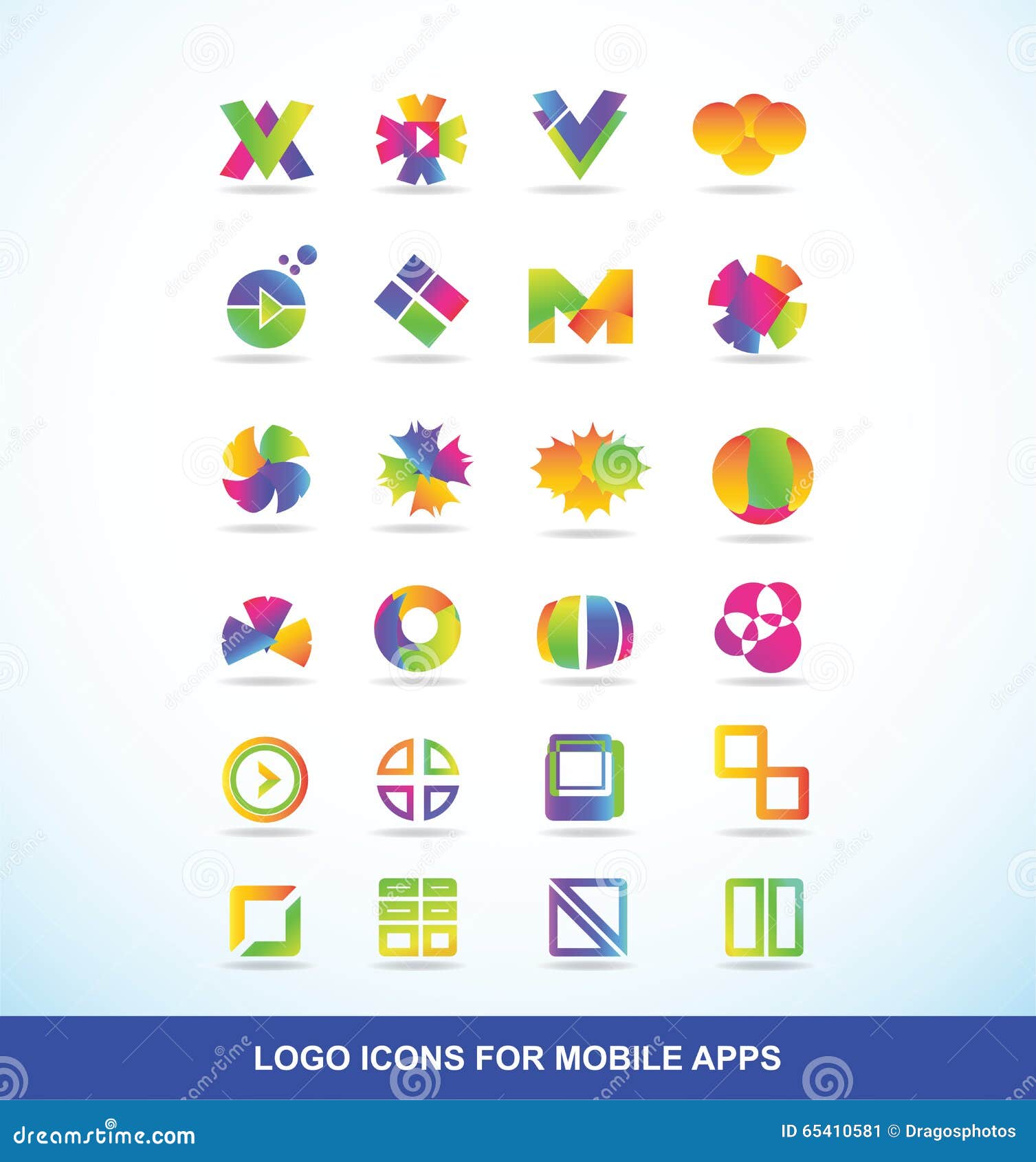 Logo Icon Set Elements for Apps Stock Vector - Illustration of flower ...