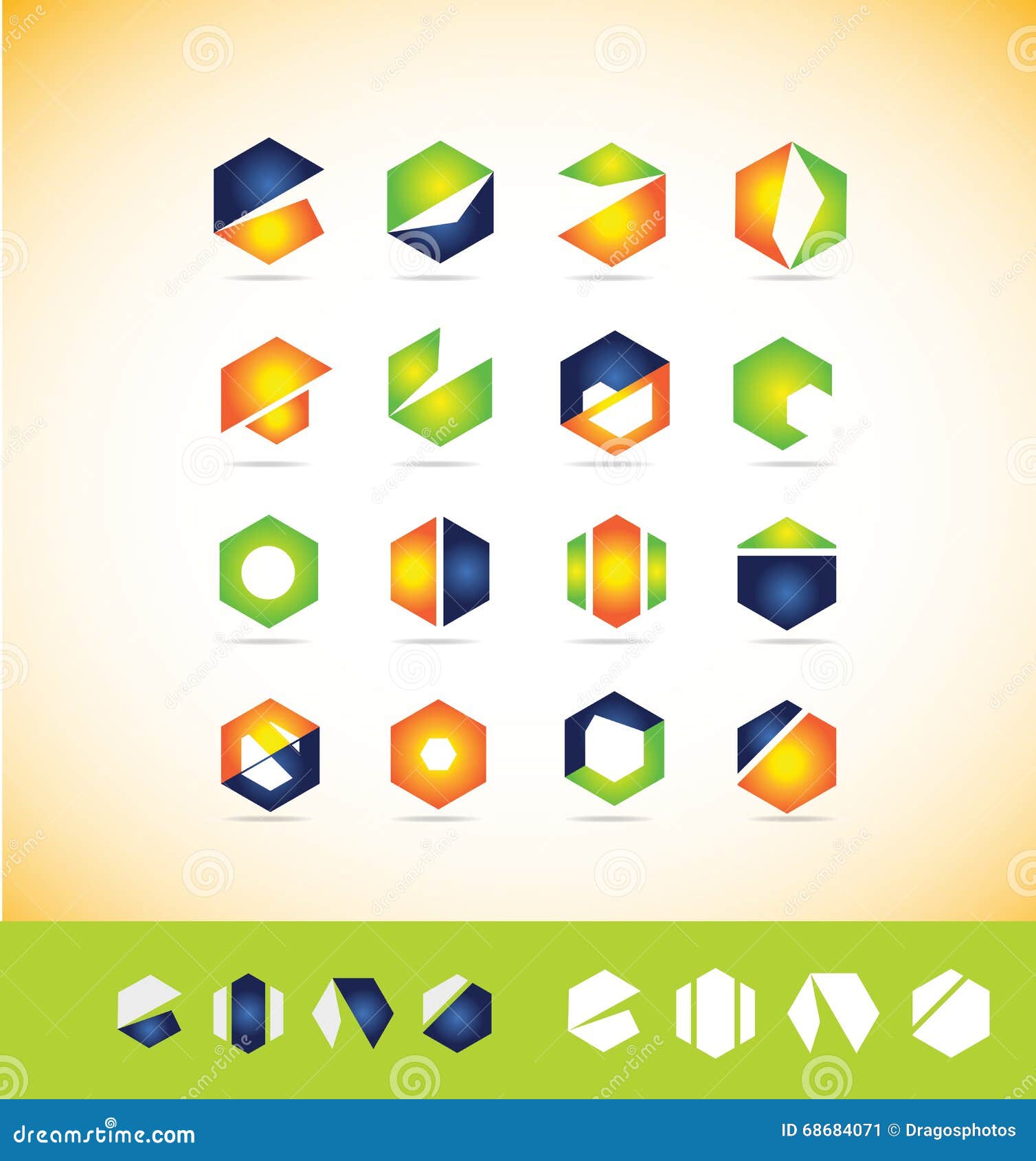 Logo icon set elements stock vector. Illustration of logotype - 68684071