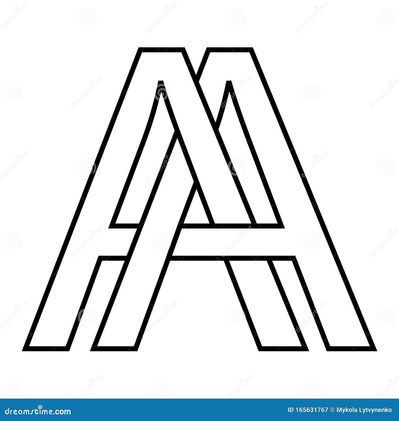 Logo Icon Sign Two Interlaced Letters a Vector Logo First Capital ...