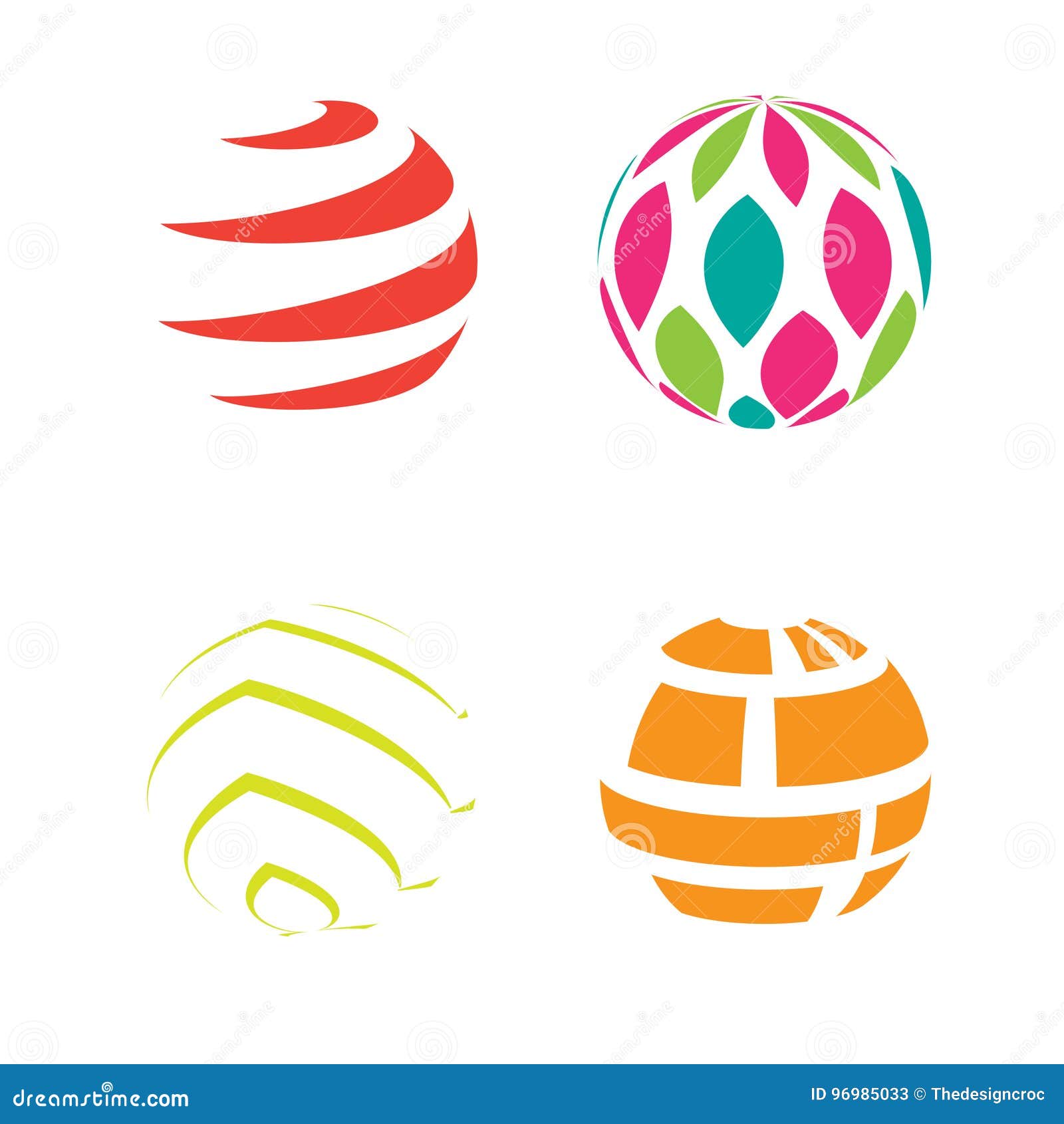 Logo Icon Sphere Globe Shapes Geometric Round Abstract Stock Vector ...