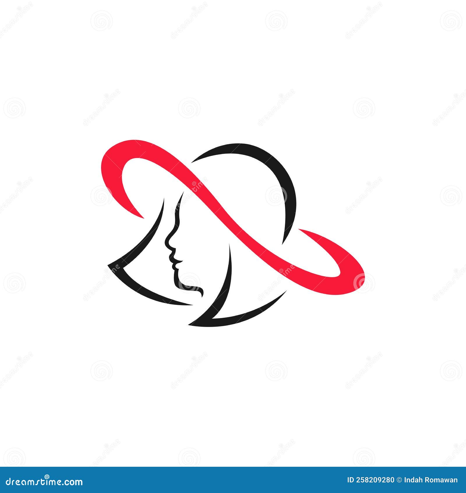 Logo Icon Women With Hat Vector | CartoonDealer.com #258209280