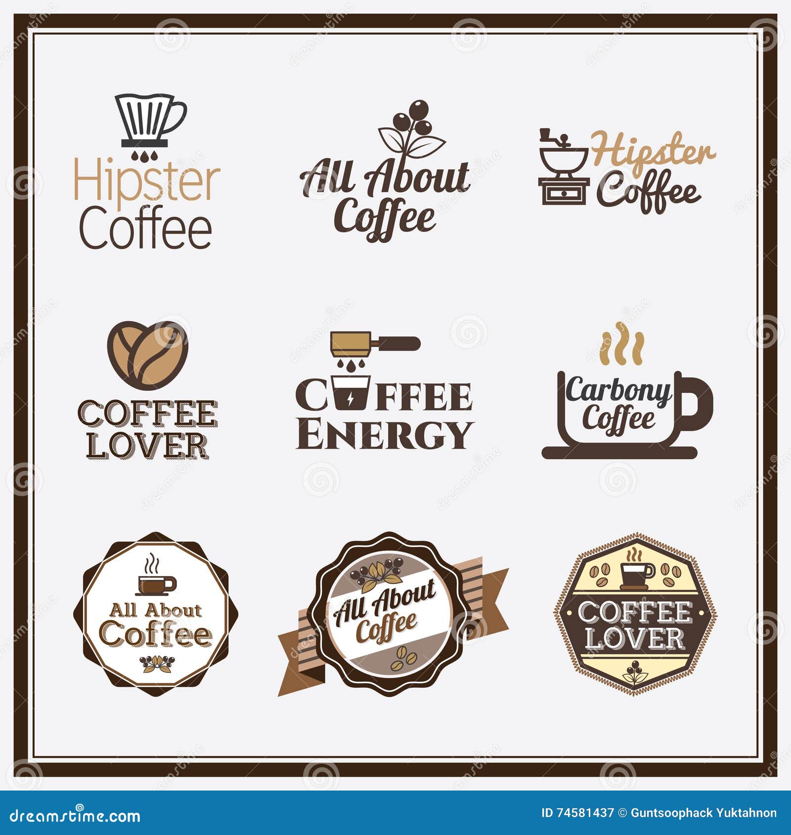 Logo ideas, Label, set . stock illustration. Illustration of beverages ...