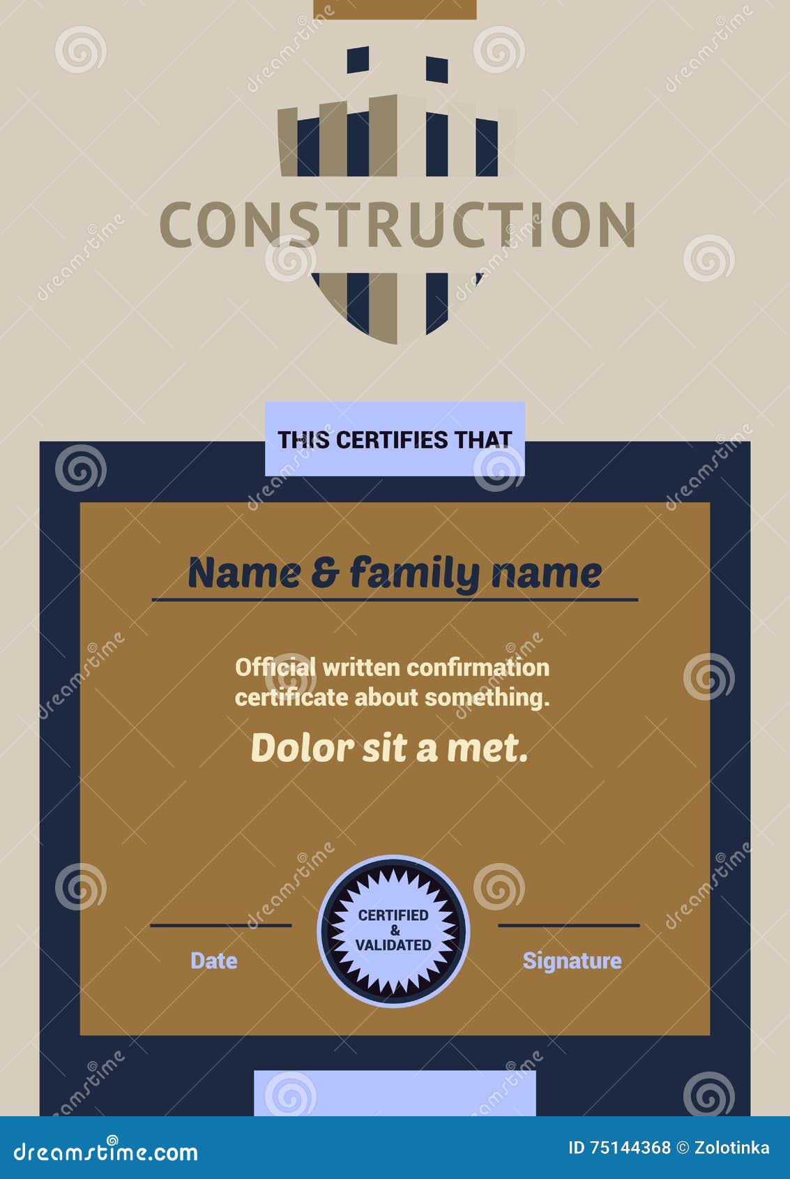 Logo and Identification of a Construction Company. Unfinished Building ...