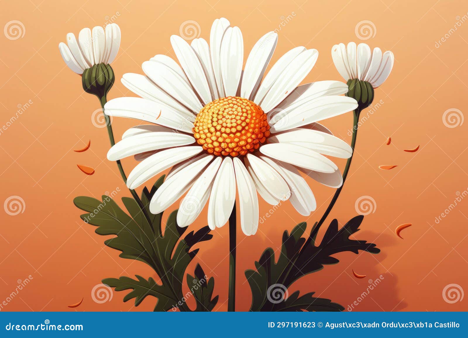 Logo Illustration of the Beautiful Daisy Flower. Stock Image - Image of ...