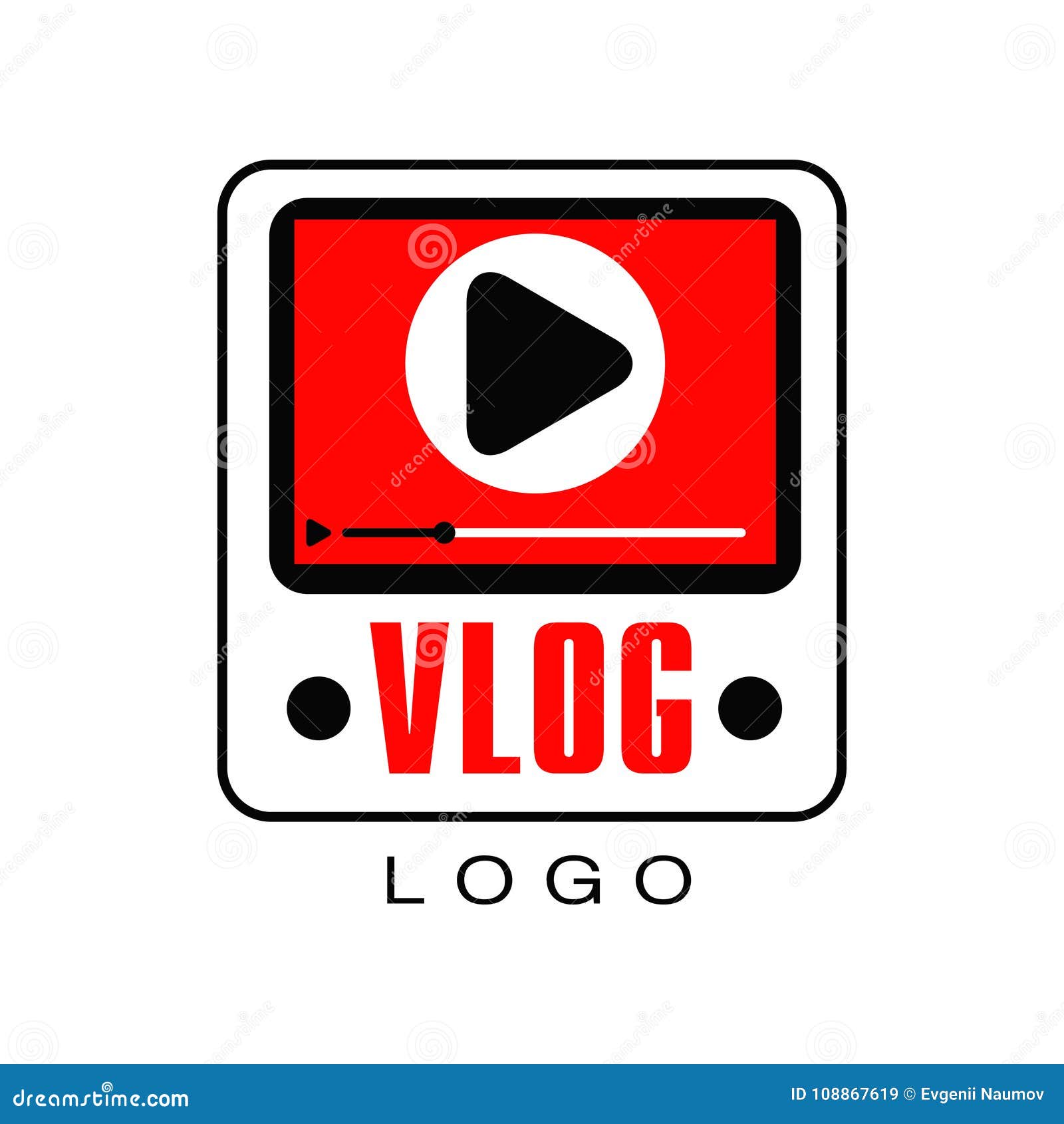 Vector Logo for Information Video Channel or Vlog. Creative Emblem with ...