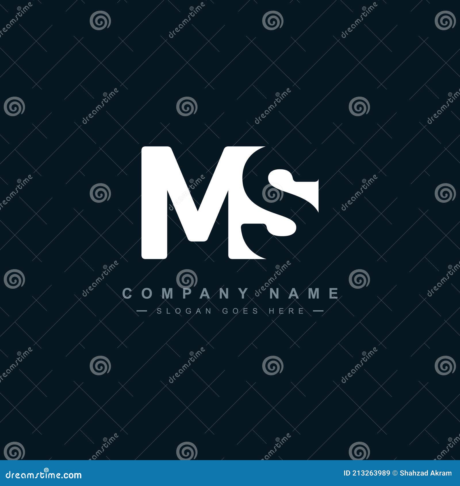 Logo Inicial Ms Logotipo Mínimo Vetor Ilustração do Vetor - Ilustração ...