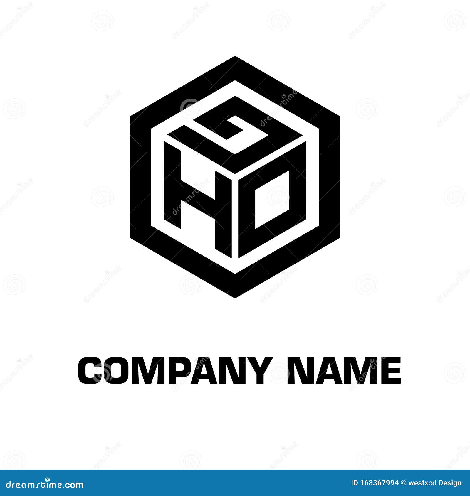 Logo Initial Hexagon for a Company Stock Illustration - Illustration of ...