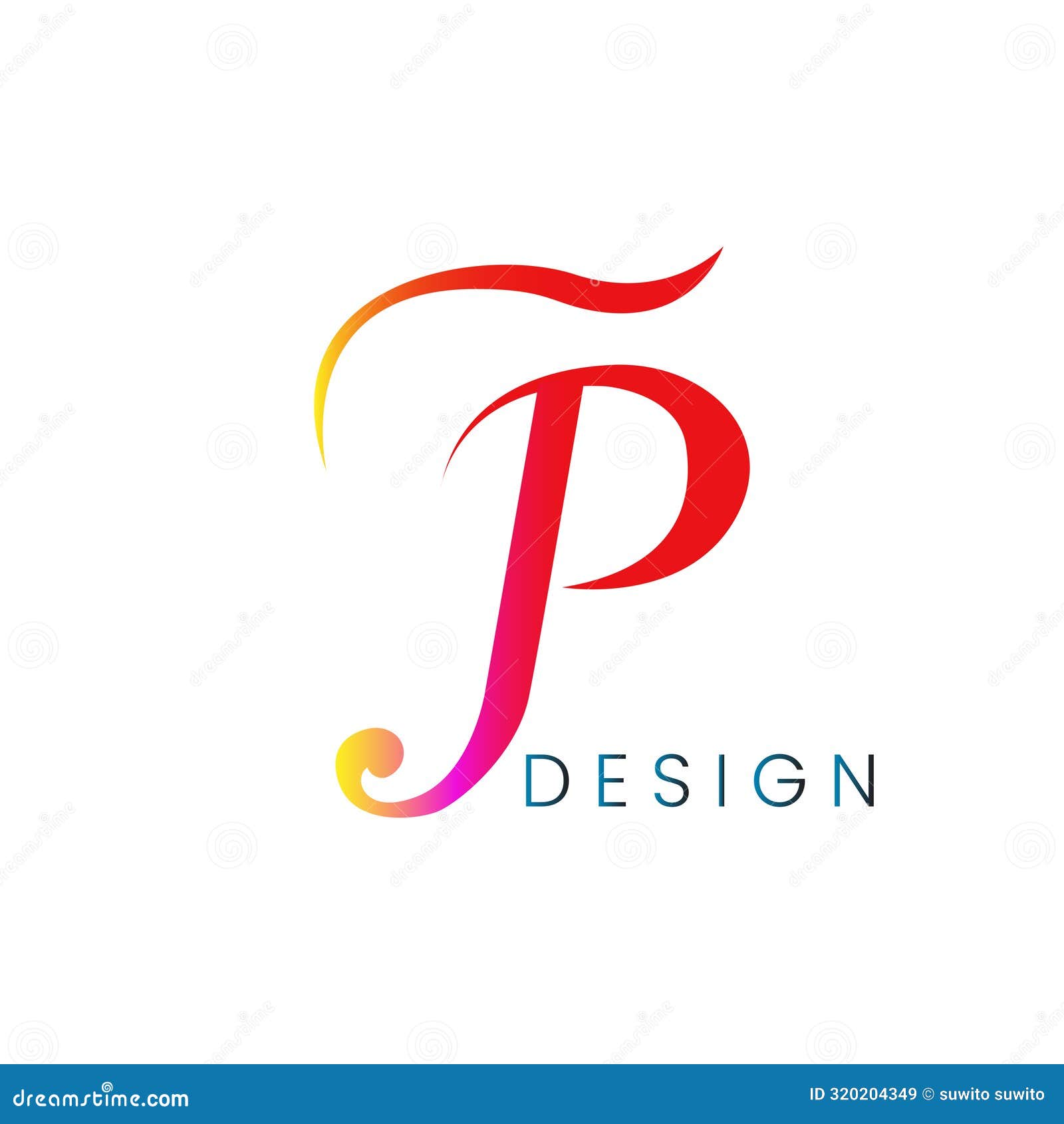 Logo Initial P with Gradient Red Stock Vector - Illustration of ...