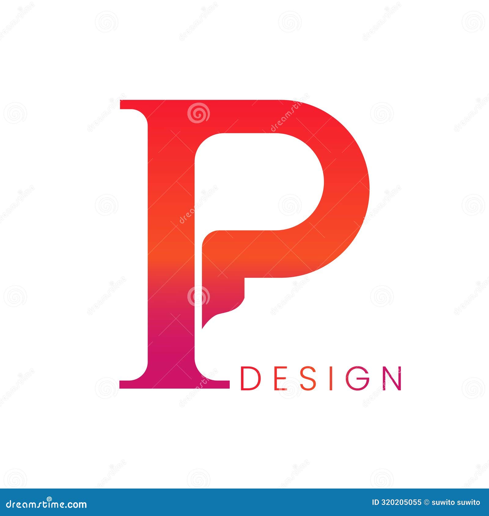 Logo Initial P with Gradient Red Stock Vector - Illustration of ...